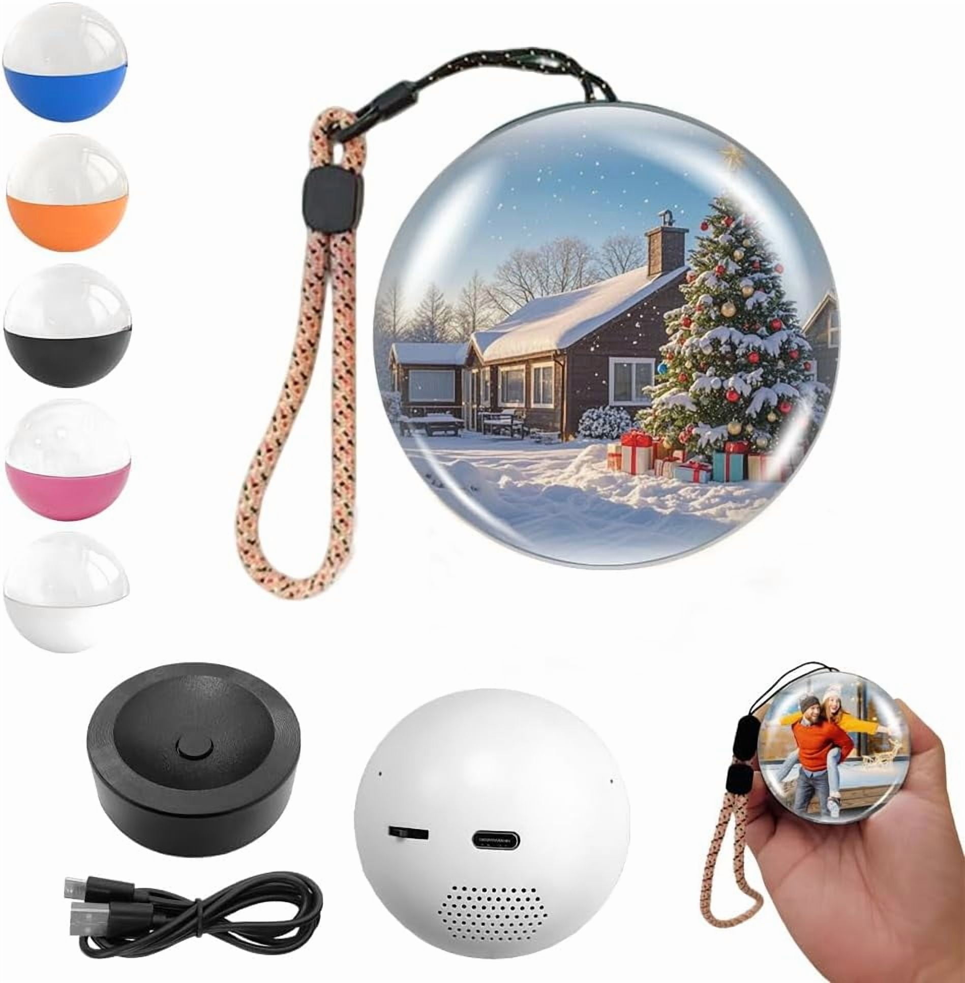Memory Sphere Lamp, 2026 Upgraded Christmas Crystal Ball Video Player ...