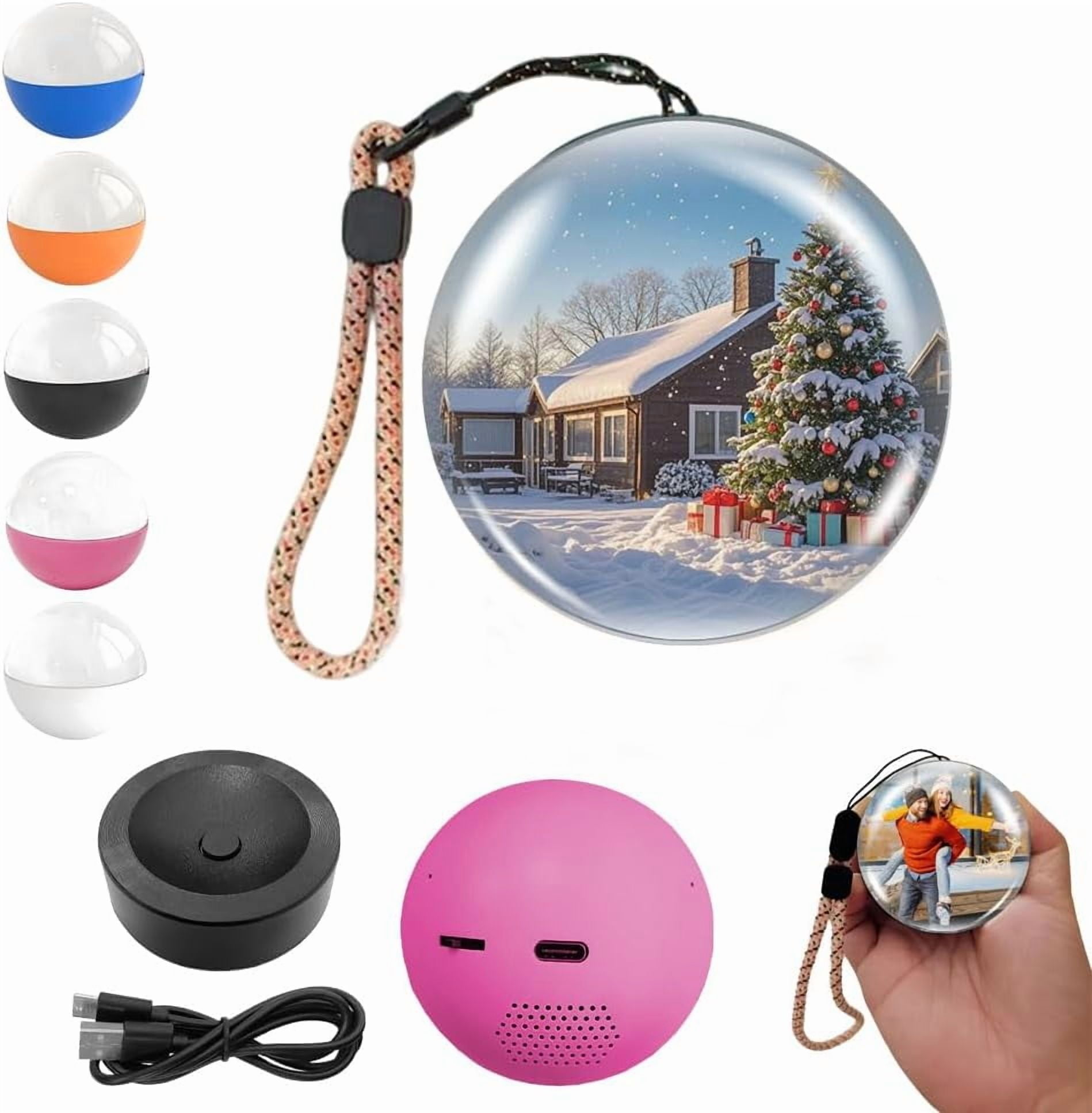 Memory Sphere Lamp, 2026 Upgraded Christmas Crystal Ball Video Player ...