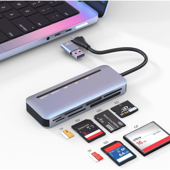 Memory Stick Pro Duo Card Reader, 7 in 1 USB-A/USB-C Multi Memory Card ...