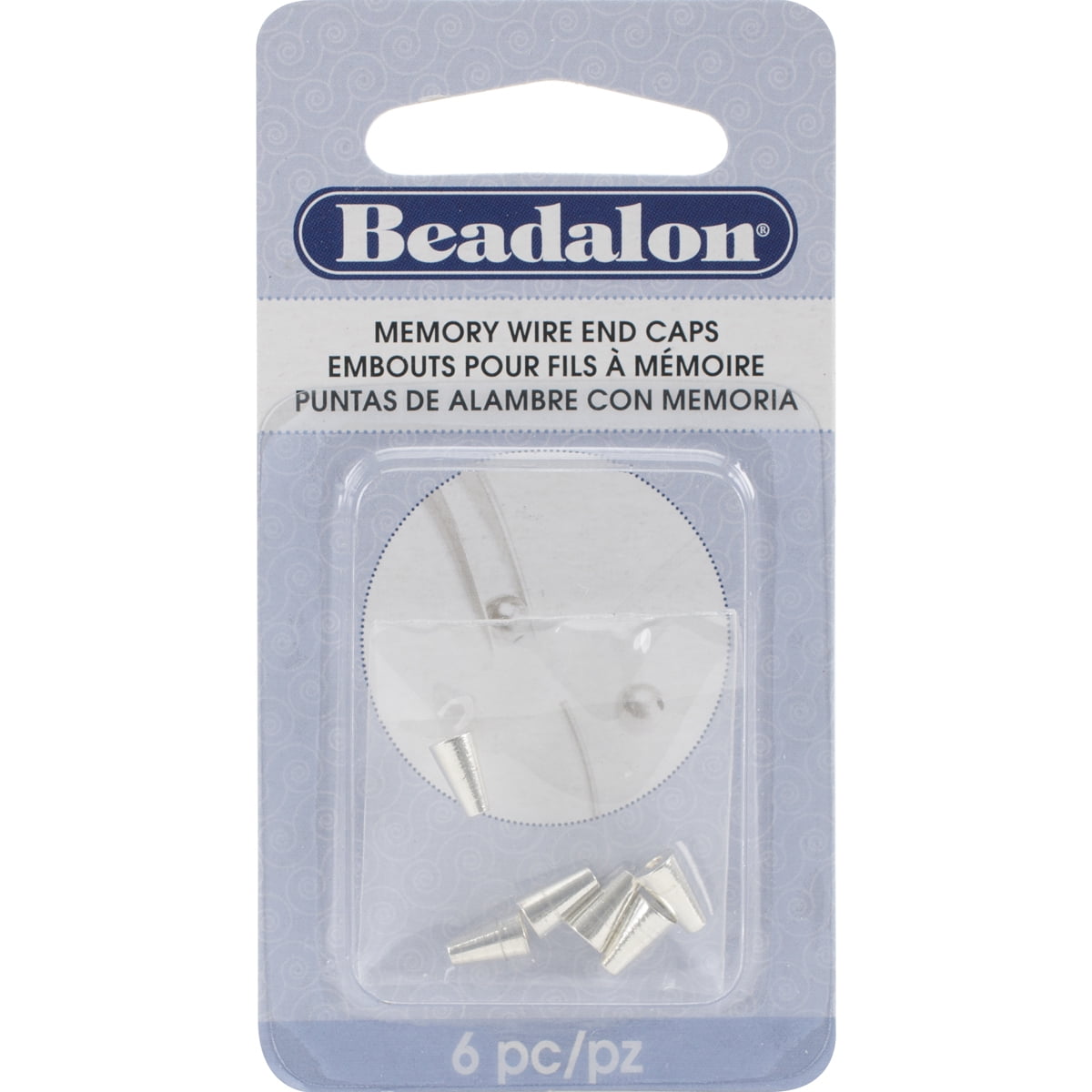 Memory Wire End Caps Cone 6.5mm 6/Pkg-Silver-Plated, Pk 3, Beadalon ...
