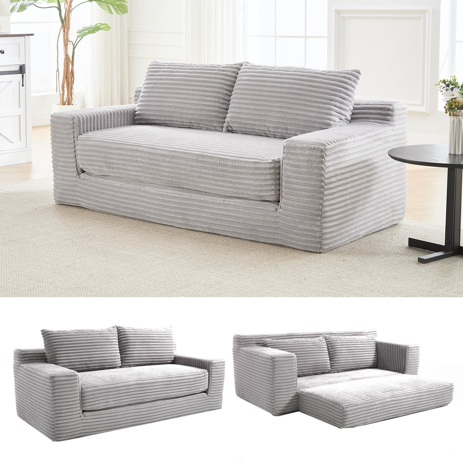 Memory foam L-shaped compression sofa for living room - No Assembly ...