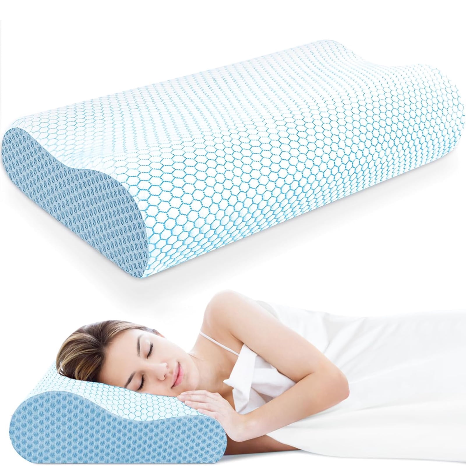 Memory s for Sleeping, Ergonomic , Orthopedic Contour Pillow for Side ...
