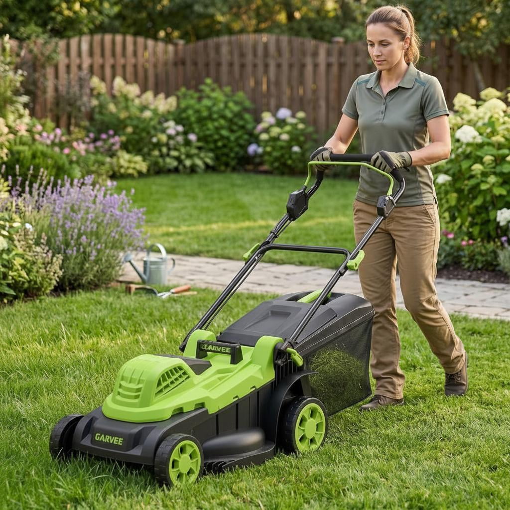 Memoryfield 17" Cordless Lawn Mower, Brushless Motor, 4.0Ah Batteries ...