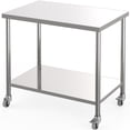 Memoryfield 36"x 24" Stainless Steel Work Table with Wheels, Heavy-Duty ...