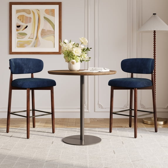 Memoryfield Upholstered Bar Stools Set of 2, Counter Height Barstools ...
