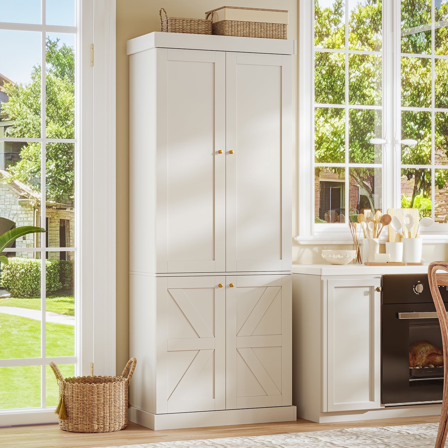 Memoryfoamlux Kitchen Pantry Storage Cabinet,71"Pantry With Adjustable ...