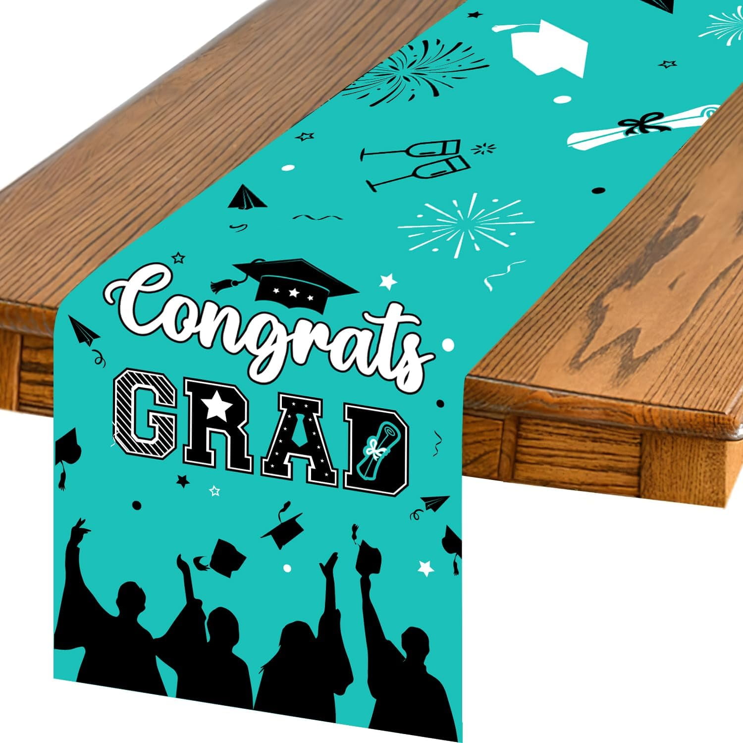 Memostor Teal Graduation Table Runner Graduation Table Decorations 2025 ...