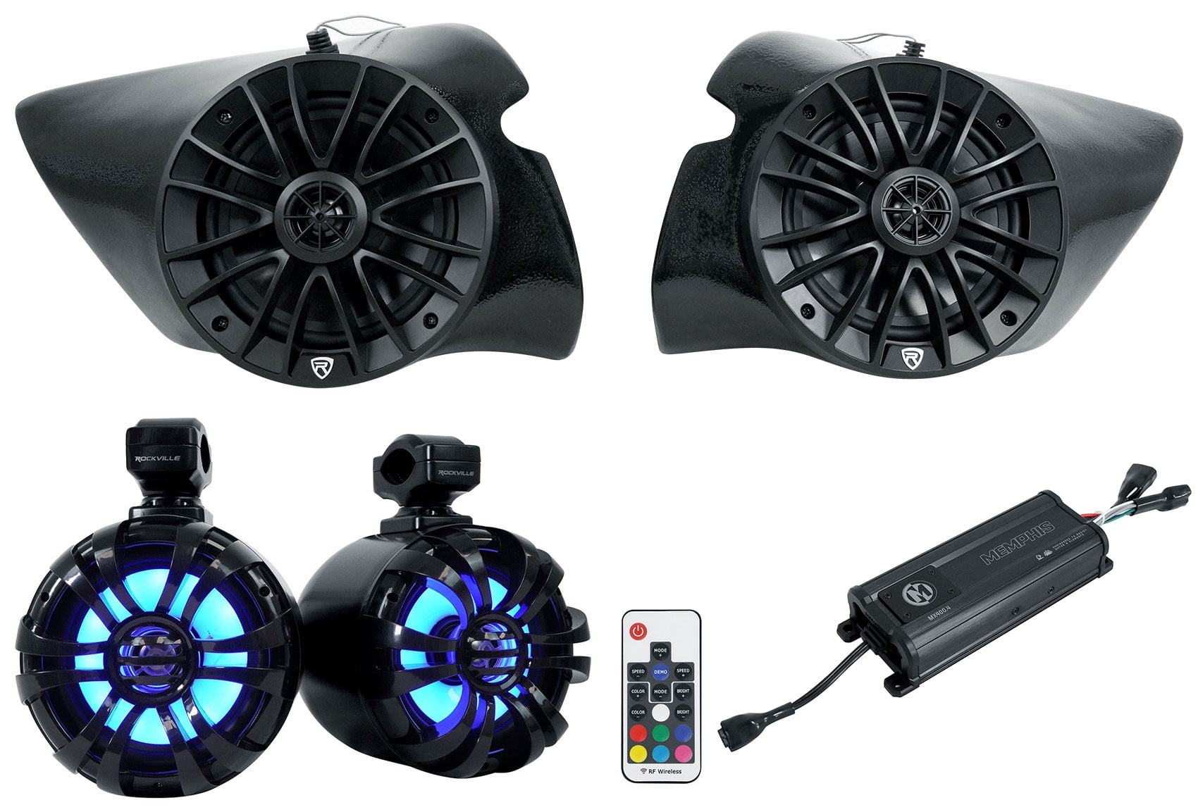 Memphis Amplifier+Kick Panel+Tower Speakers For 2014-2017 Polaris RZR ...