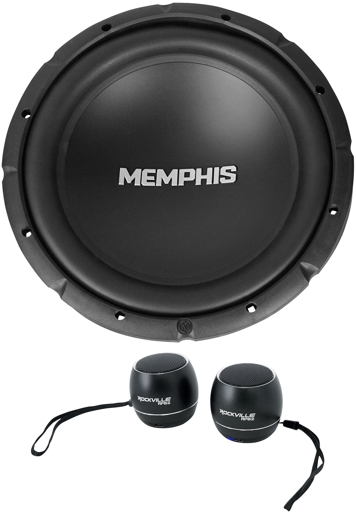 Memphis Audio 500w SRX1244 12" SRX Car Subwoofer Sub+Wireless EarBuds ...