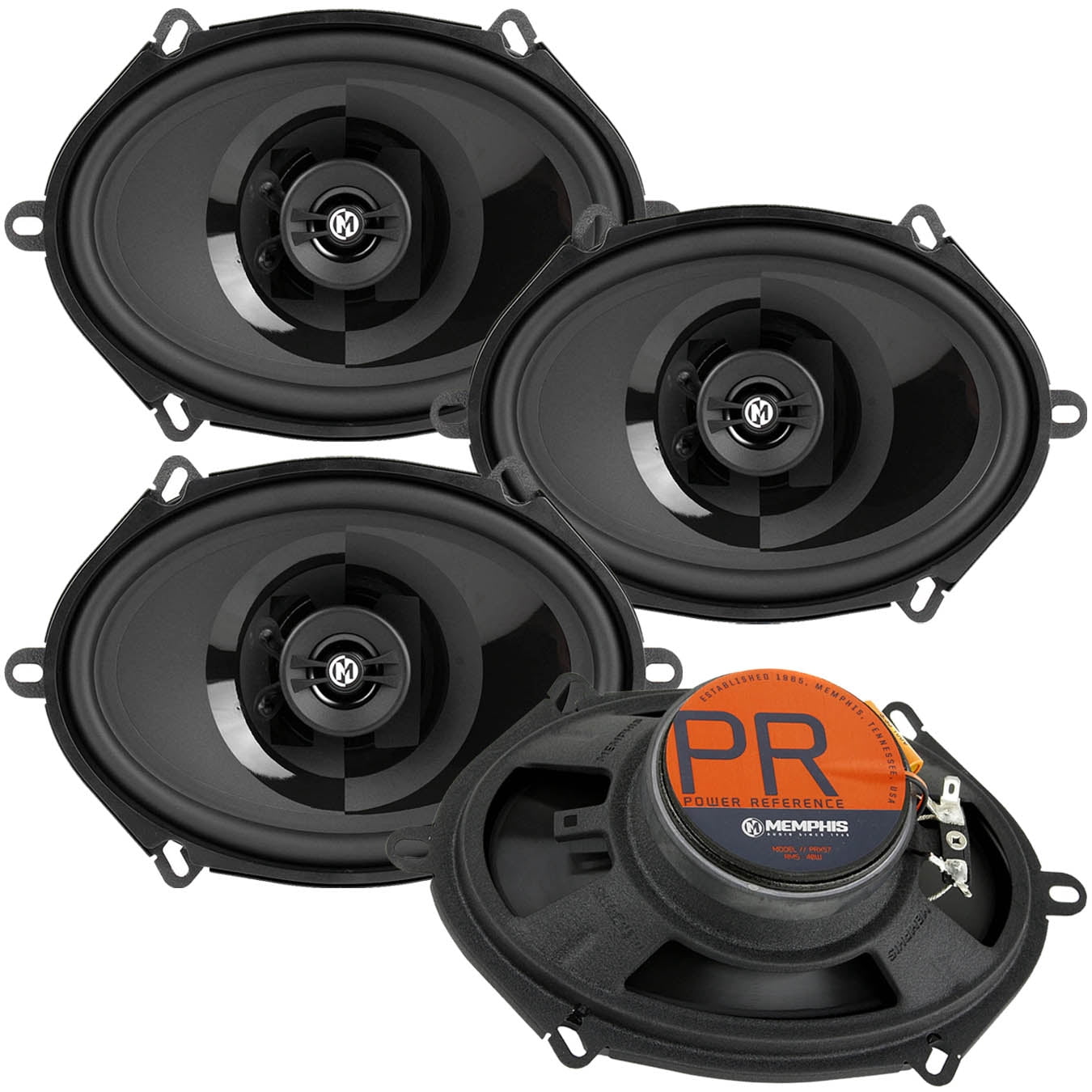 Memphis Audio 5x7" 2 Way Coaxial Speakers 80W Max Power Reference PRX57 ...