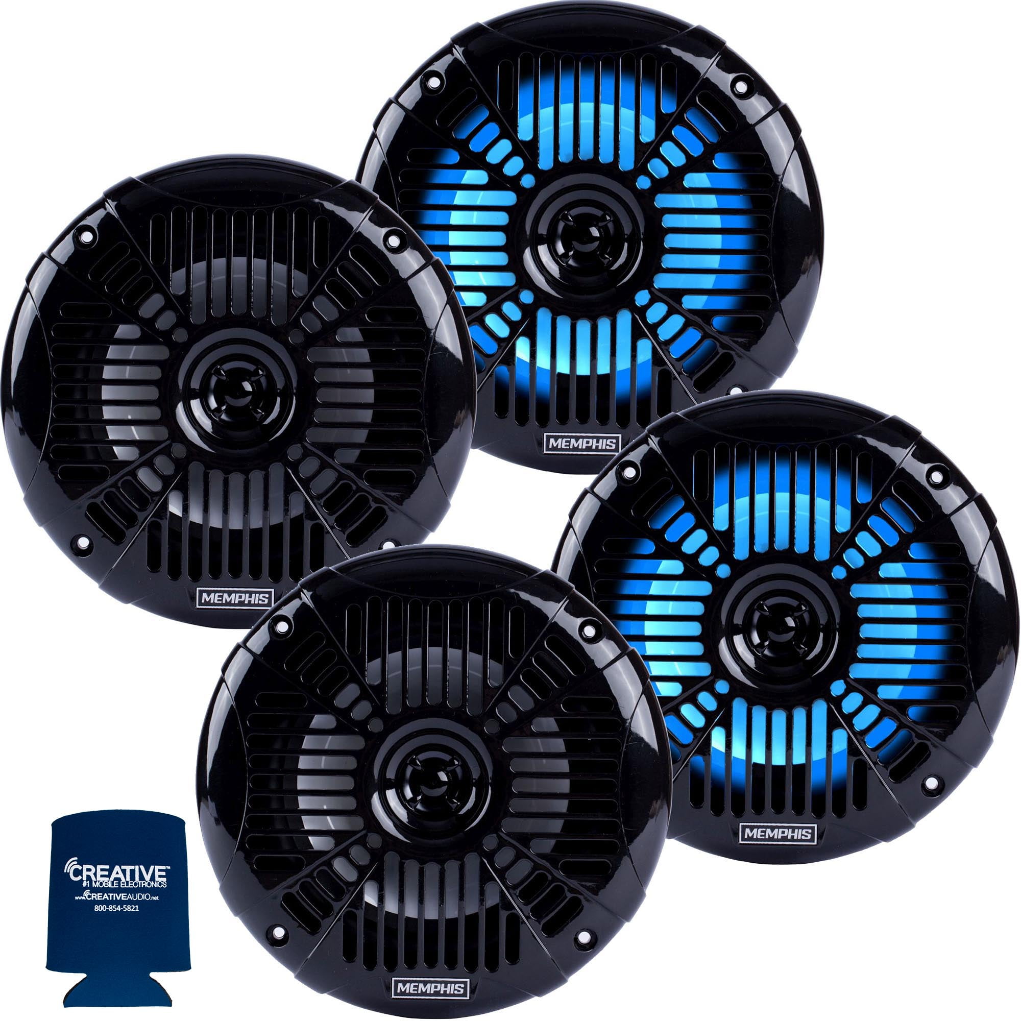 Memphis Audio LED Marine Speaker Pack: 2 Pairs of MXA602SLB 6.5" Marine ...