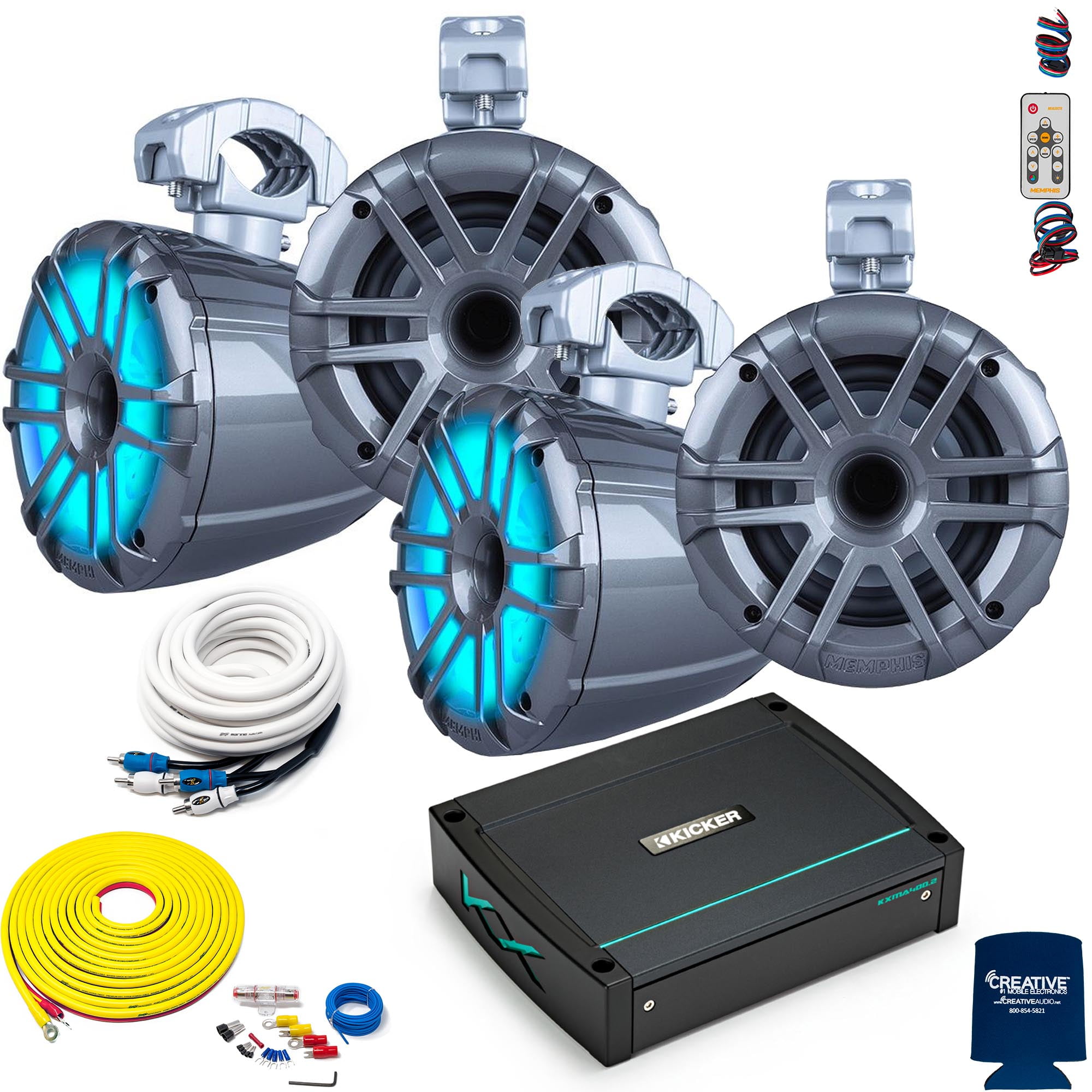 Memphis Audio LED Tower Speaker Bundles with 4 (2 pairs) MXA62TG ...