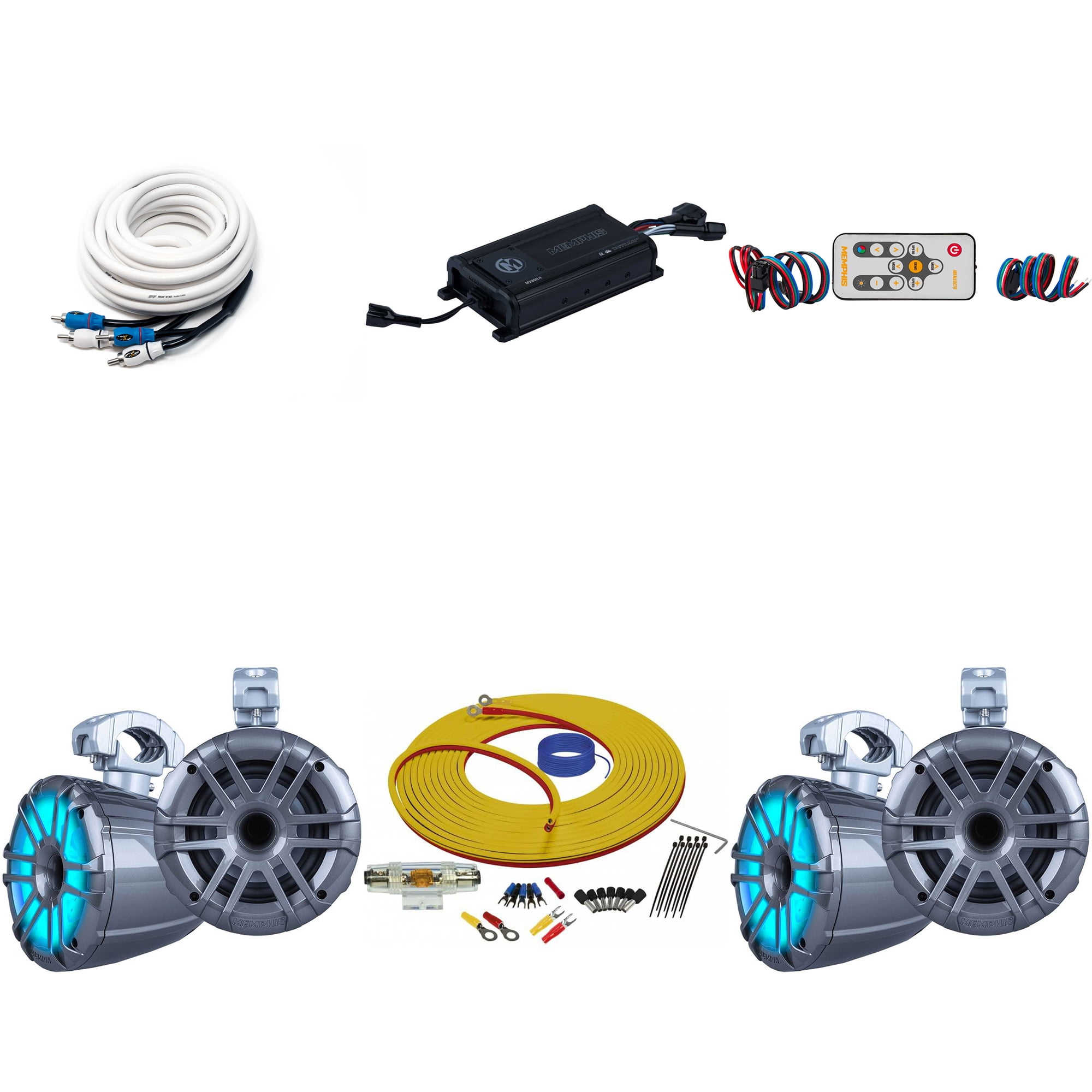 Memphis Audio LED Tower Speakers with 2 pairs of MXA62TG 6.5 ...