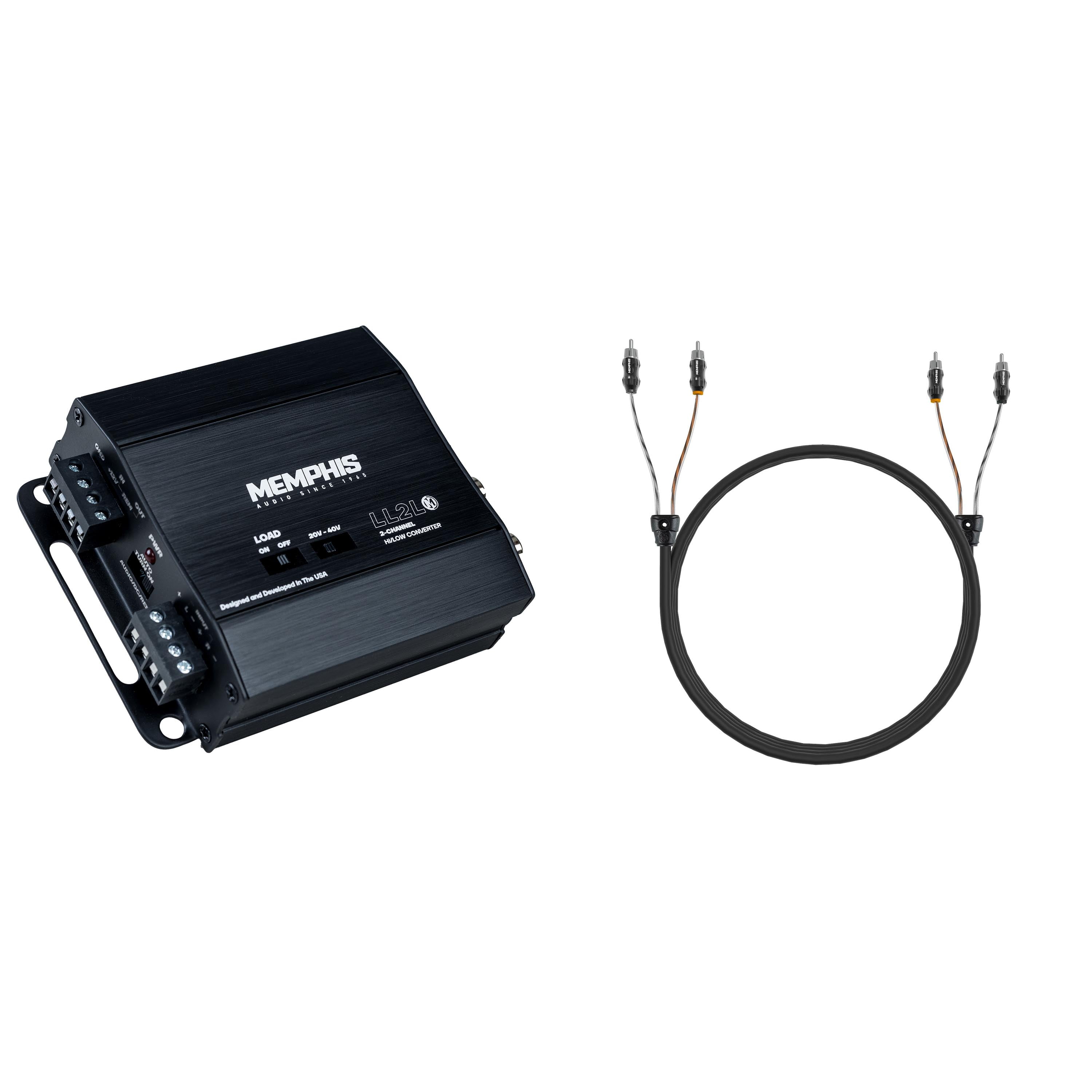 Memphis Audio LL2L 2 CH Line out Converter with UTPF-17 17-foot 2 ...