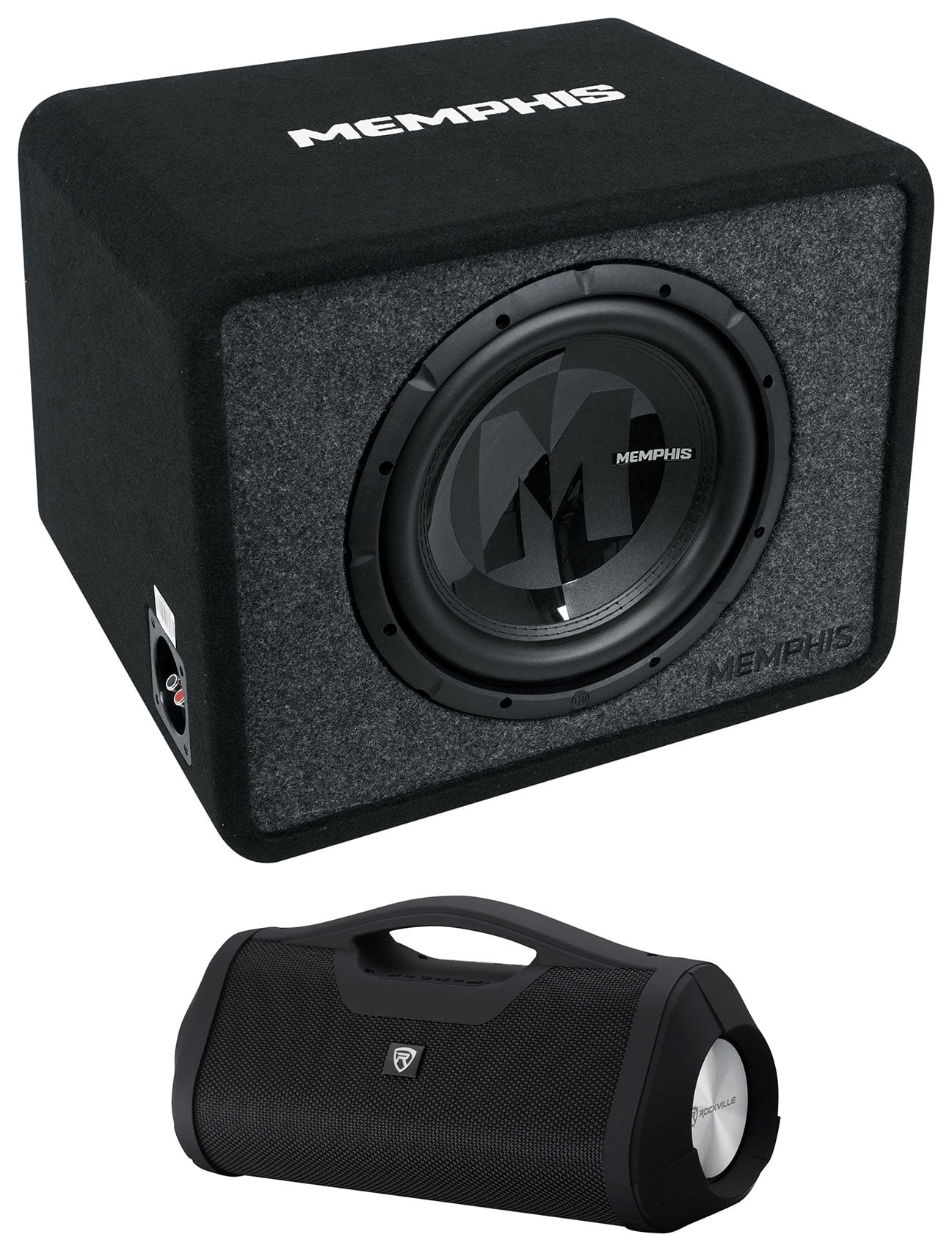 Memphis Audio PRXE12S2 600 Watt 12" Subwoofe+Sub Box+Home Blueooth ...