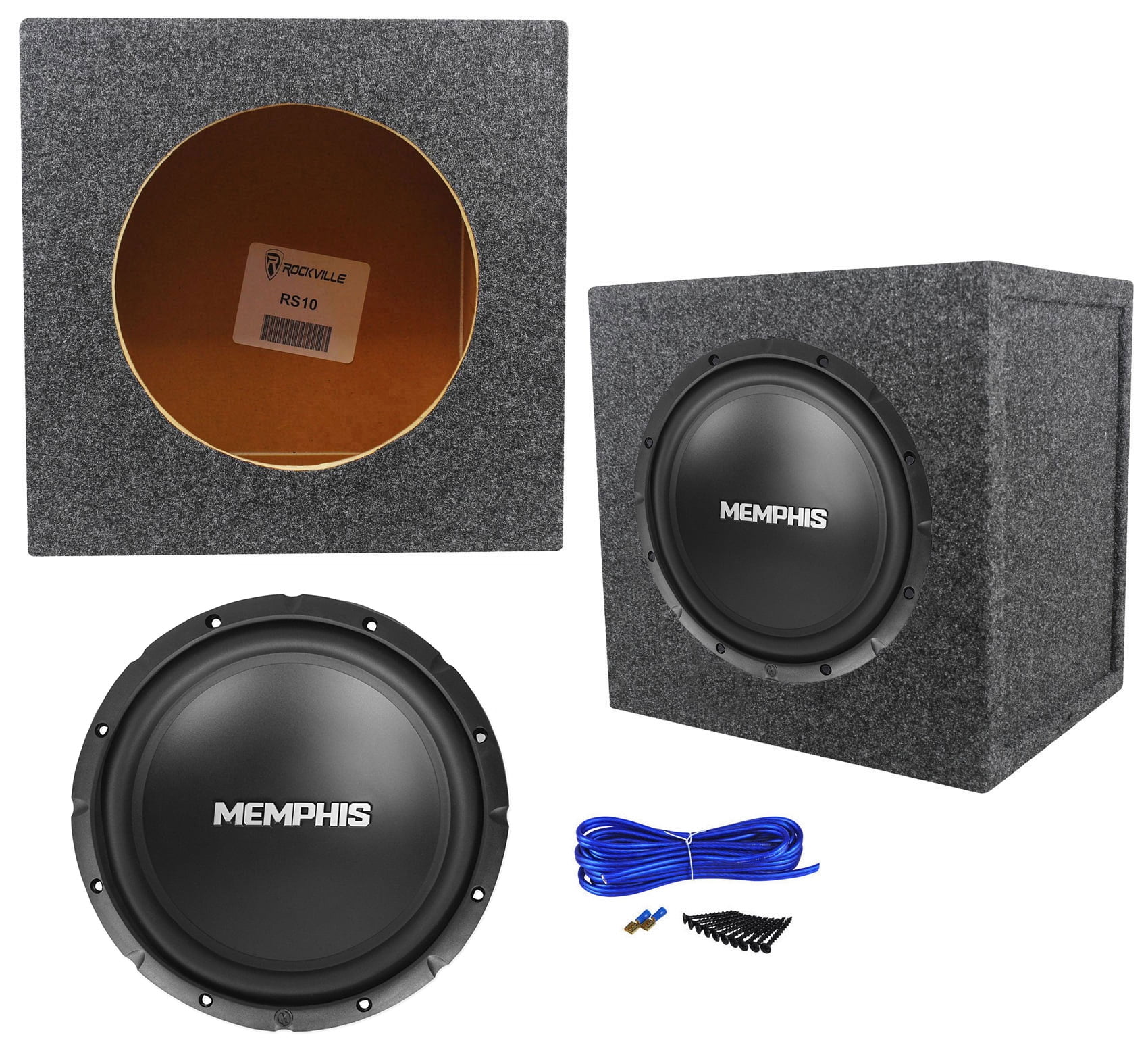 Memphis Audio SRX1040 10" 400w SRX 4 Ohm Car Subwoofer+Sealed Sub Box ...