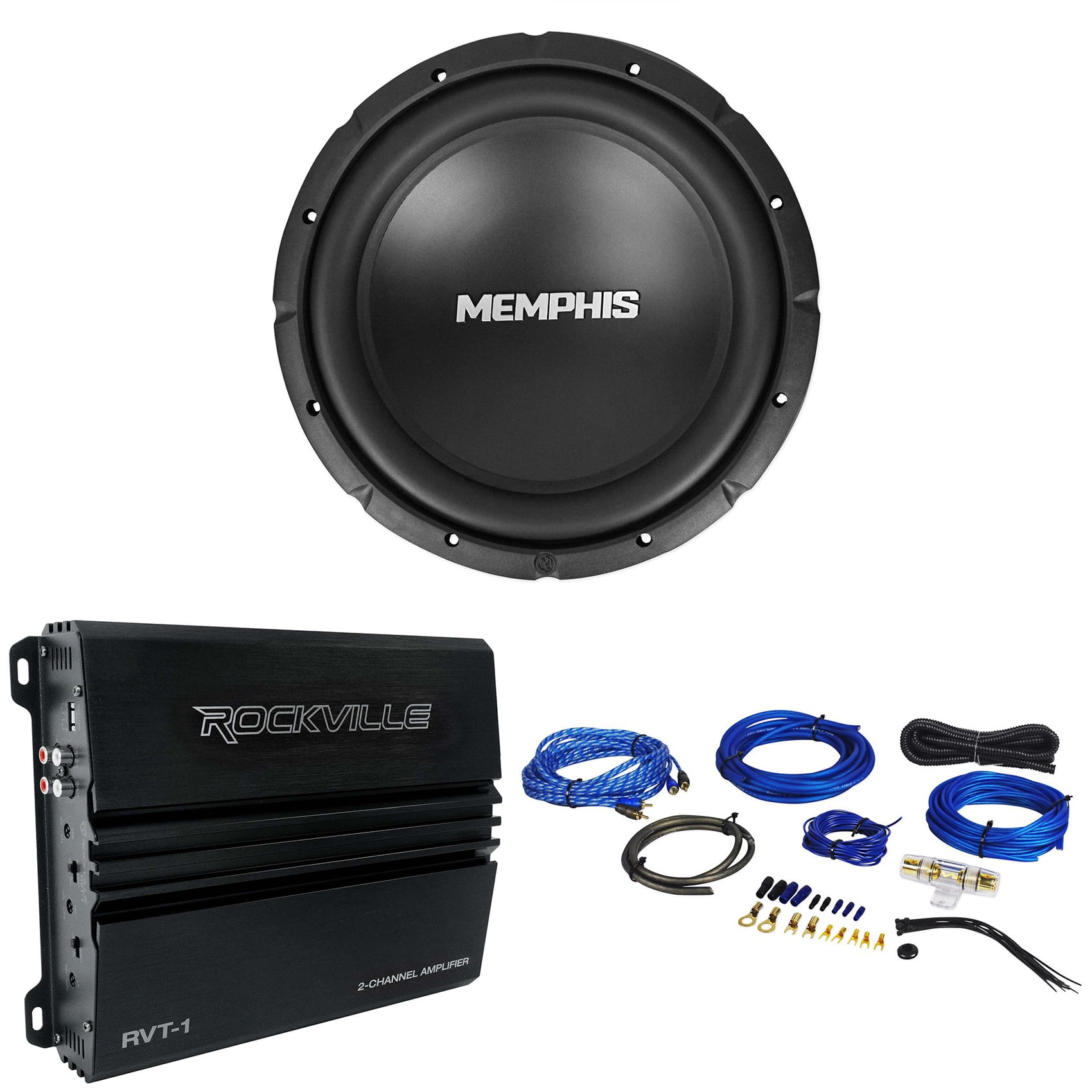 Memphis Audio SRX1240 12" 500 Watt SRX Car Subwoofer Sub+Amplifier+Wire ...