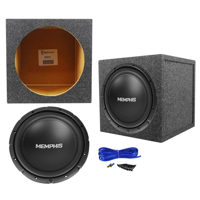 Memphis Audio SRX1244 12" 500w SRX DVC Car Subwoofer+Sealed Sub Box ...
