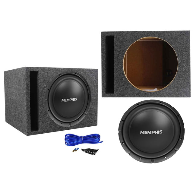 Memphis Audio SRX1244 12" 500w SRX DVC Car Subwoofer+Vented Sub Box ...