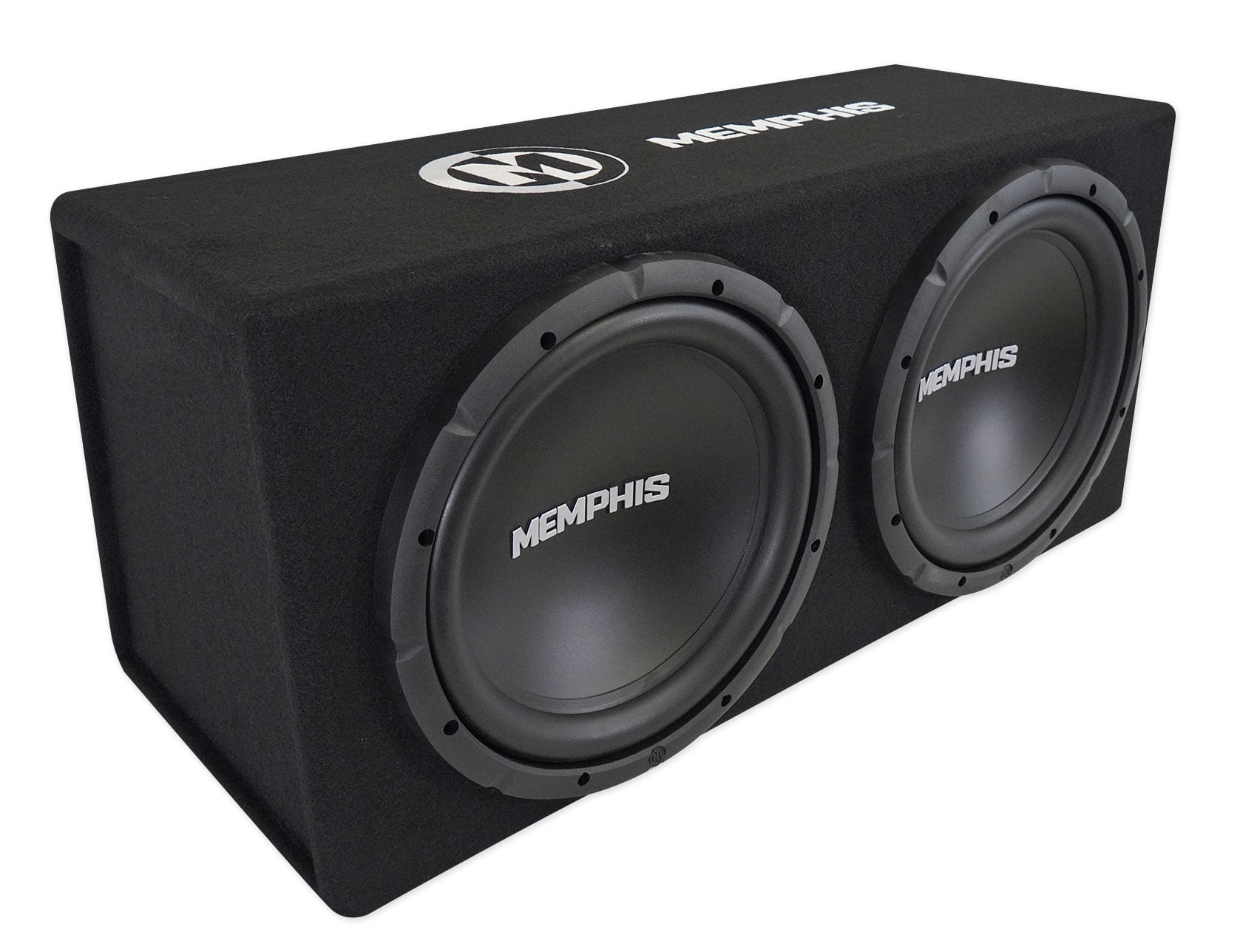 "Memphis Audio SRXE212V Dual 12"" 500W Vented Subwoofers with Enclosure ...