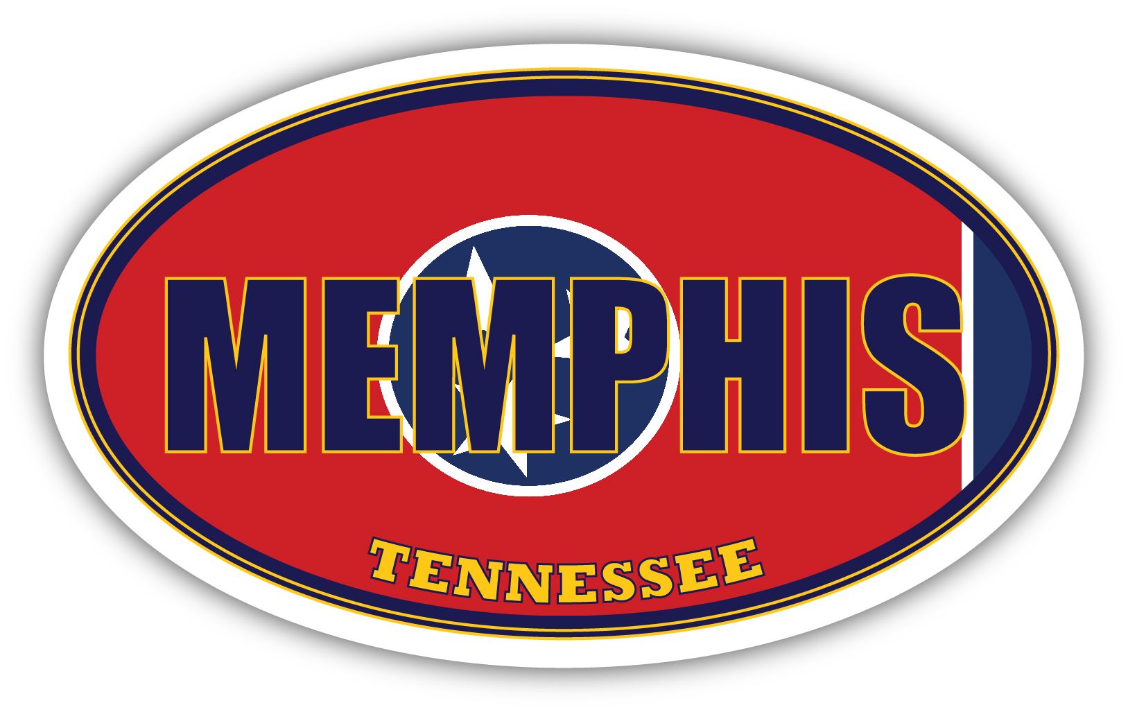 Memphis City Tennessee State Flag | TN Flag Shelby County Oval State ...