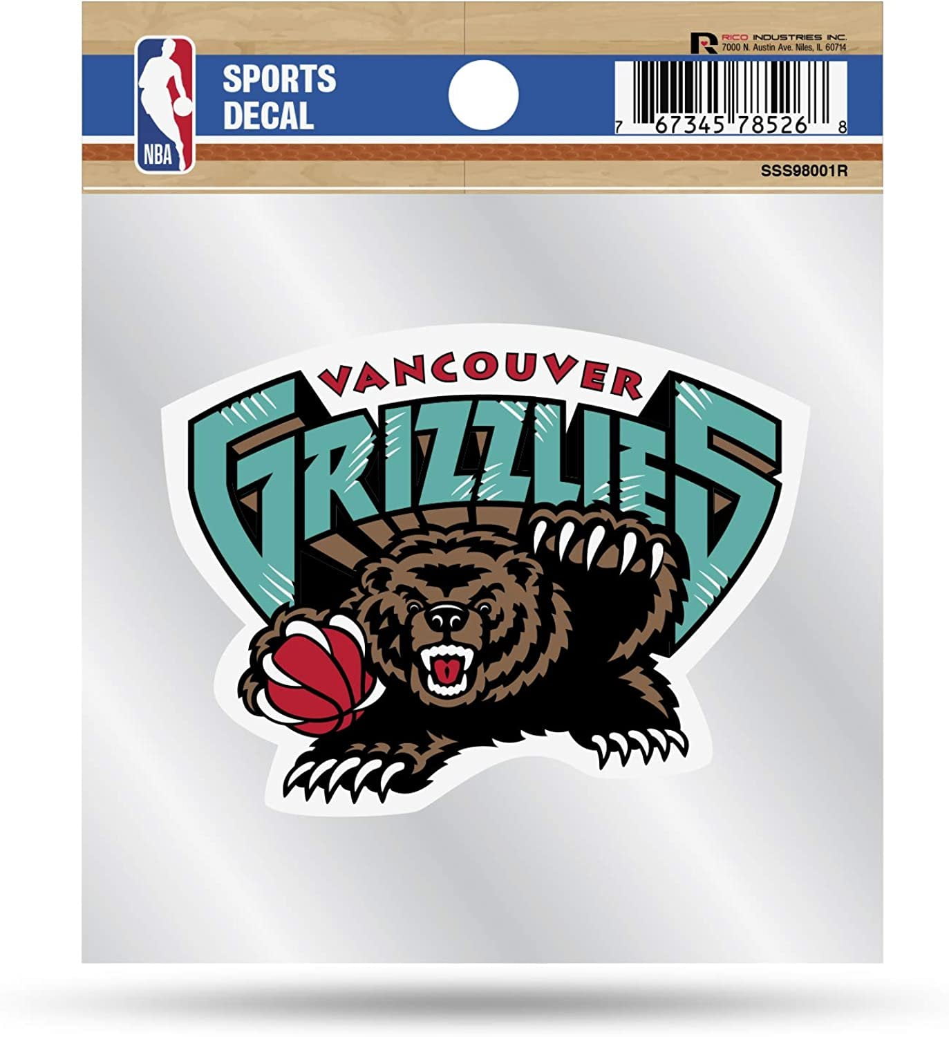 Memphis Grizzlies 4x4 Decal Sticker Retro Logo Clear Backing - Walmart.com