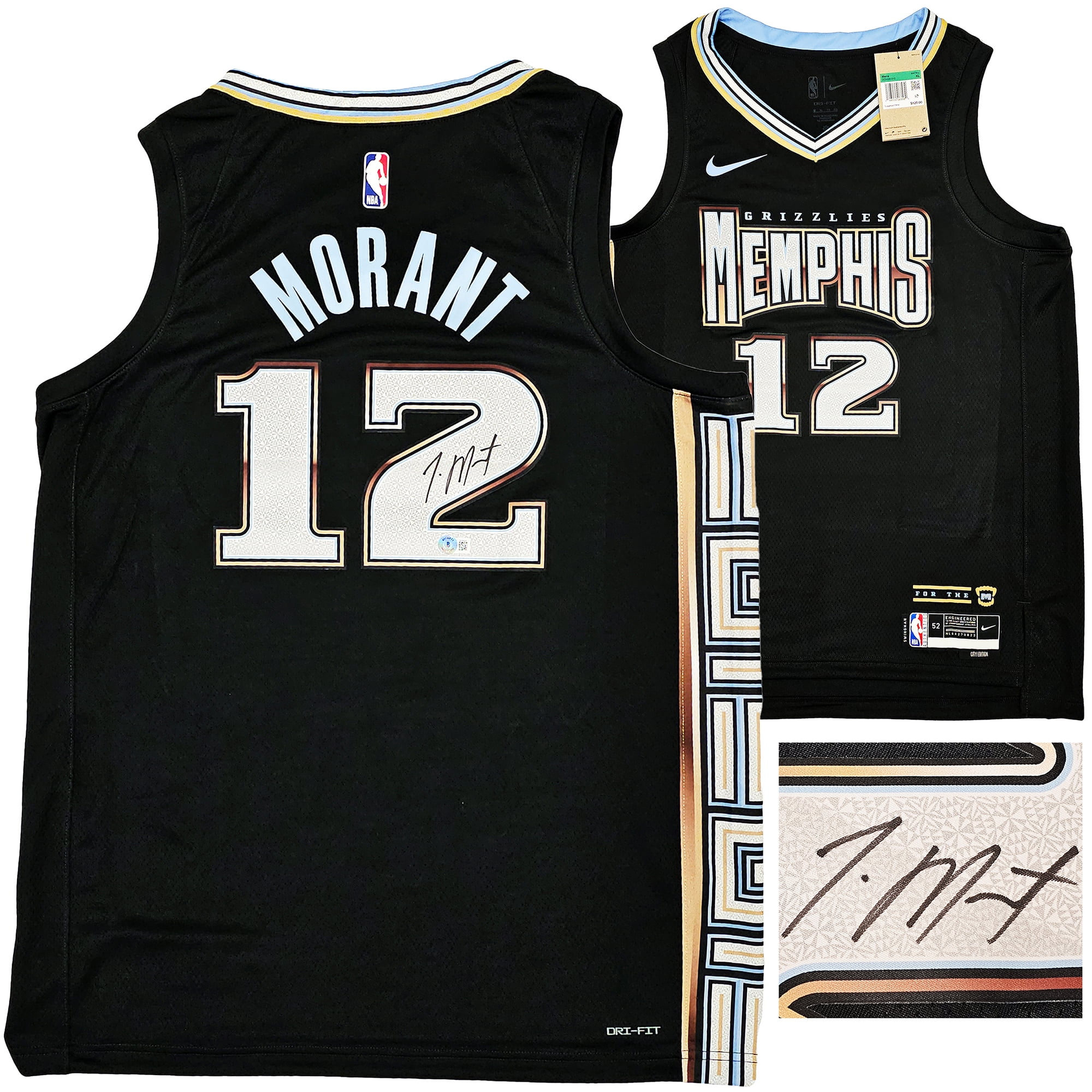 Memphis Grizzlies Ja Morant Autographed Black Nike City Edition ...