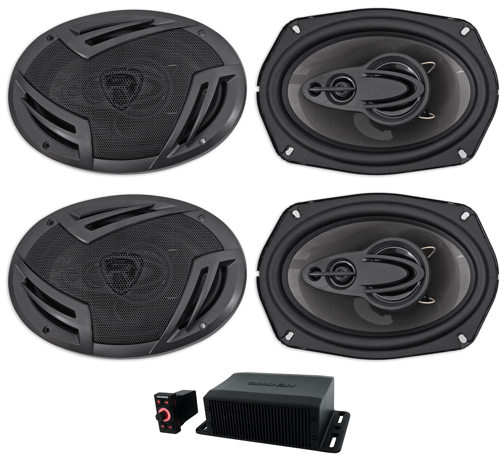 Memphis Hidden Hide Away Classic Car Stereo Receiver+(4) 6x9 inches 4 ...