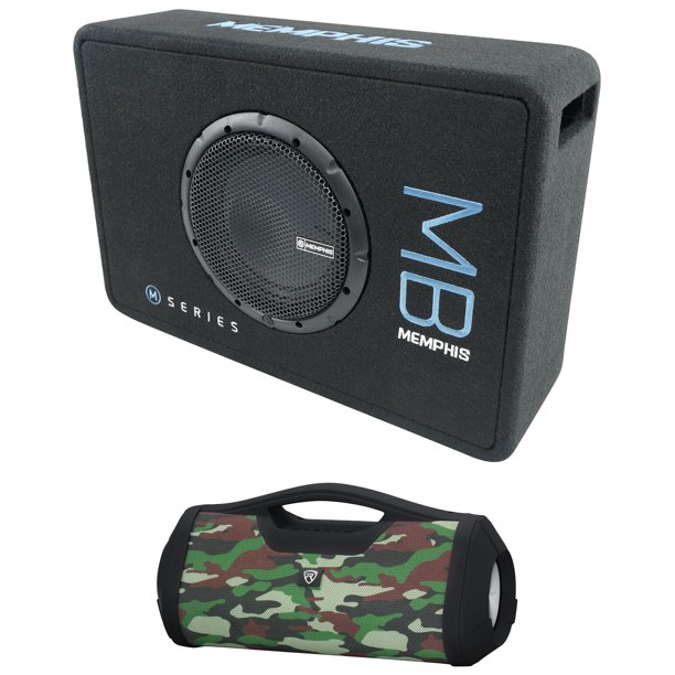 Memphis MBE8S2 8" 350w RMS Car Subwoofer in Ported Sub Box + Bluetooth ...