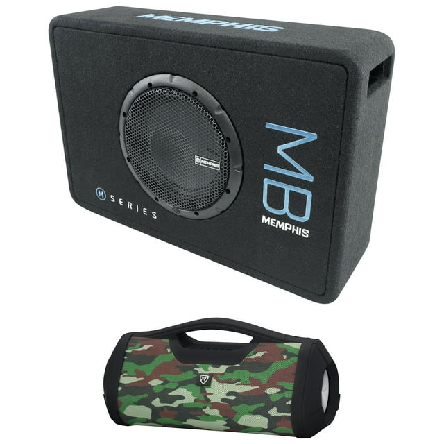 Memphis MBE8S2 8" 350w RMS Car Subwoofer in Ported Sub Box + Bluetooth ...