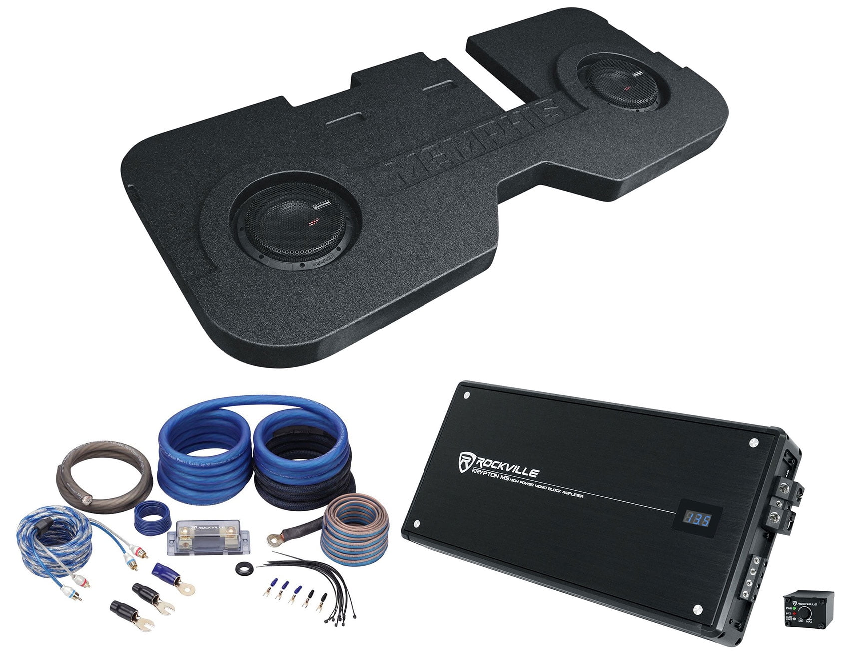 Memphis MJMERAM8D1 V2 Dual 8" Subs+Enclosure+Amp Fits 2002-2018 RAM ...