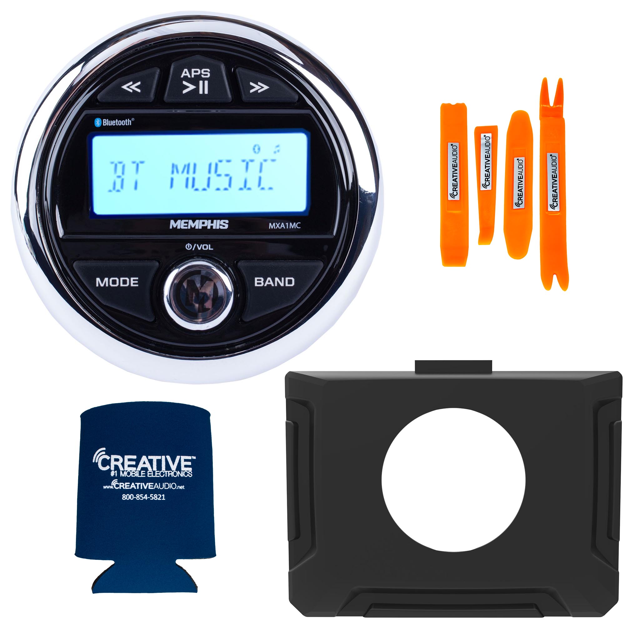 Memphis MXA1MC Gauge Style Media Center AM/FM/BT/AUX/USB With Stinger ...