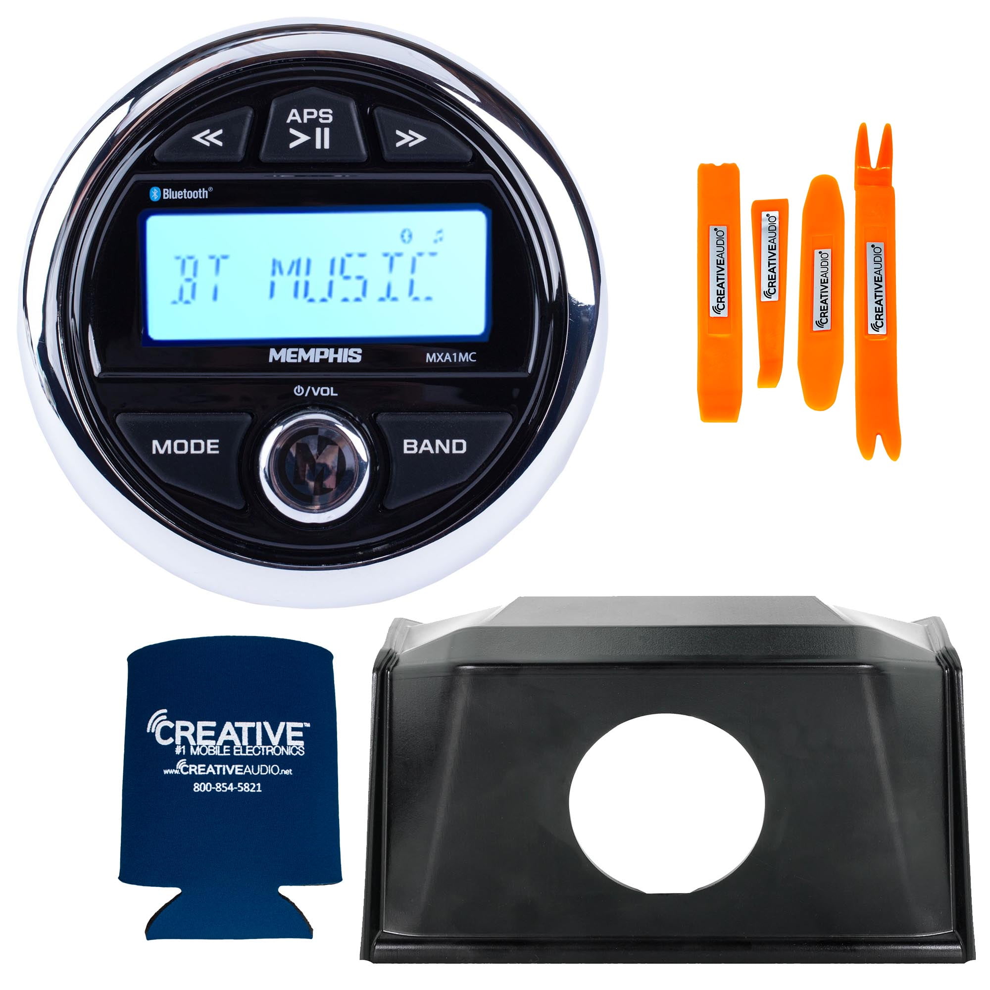 Memphis MXA1MC Gauge Style Media Center AM/FM/BT/AUX/USB With Stinger ...