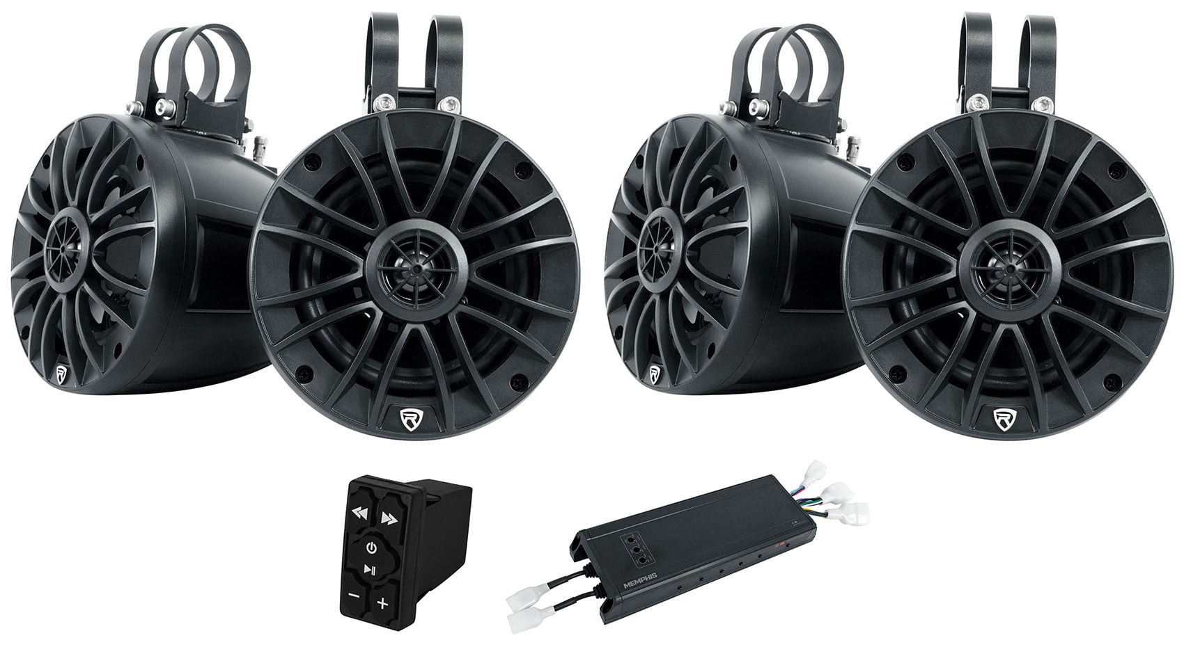 Memphis MXA600.6 6-Channel UTV/ATV/Motorcycle Amplifier+(4) Speakers ...