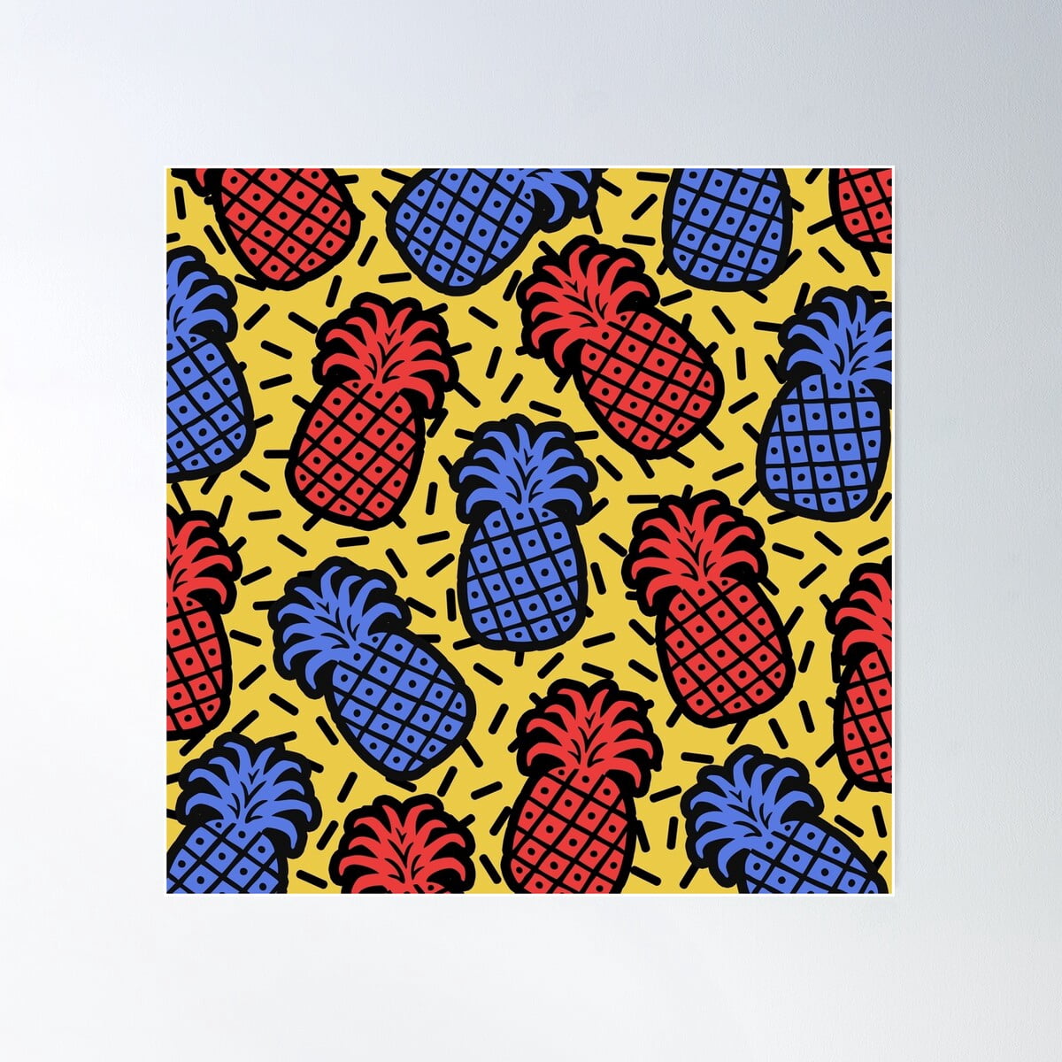 Memphis Pineapple Pattern 224 Poster Wall Art, Modern Wall Decor For ...