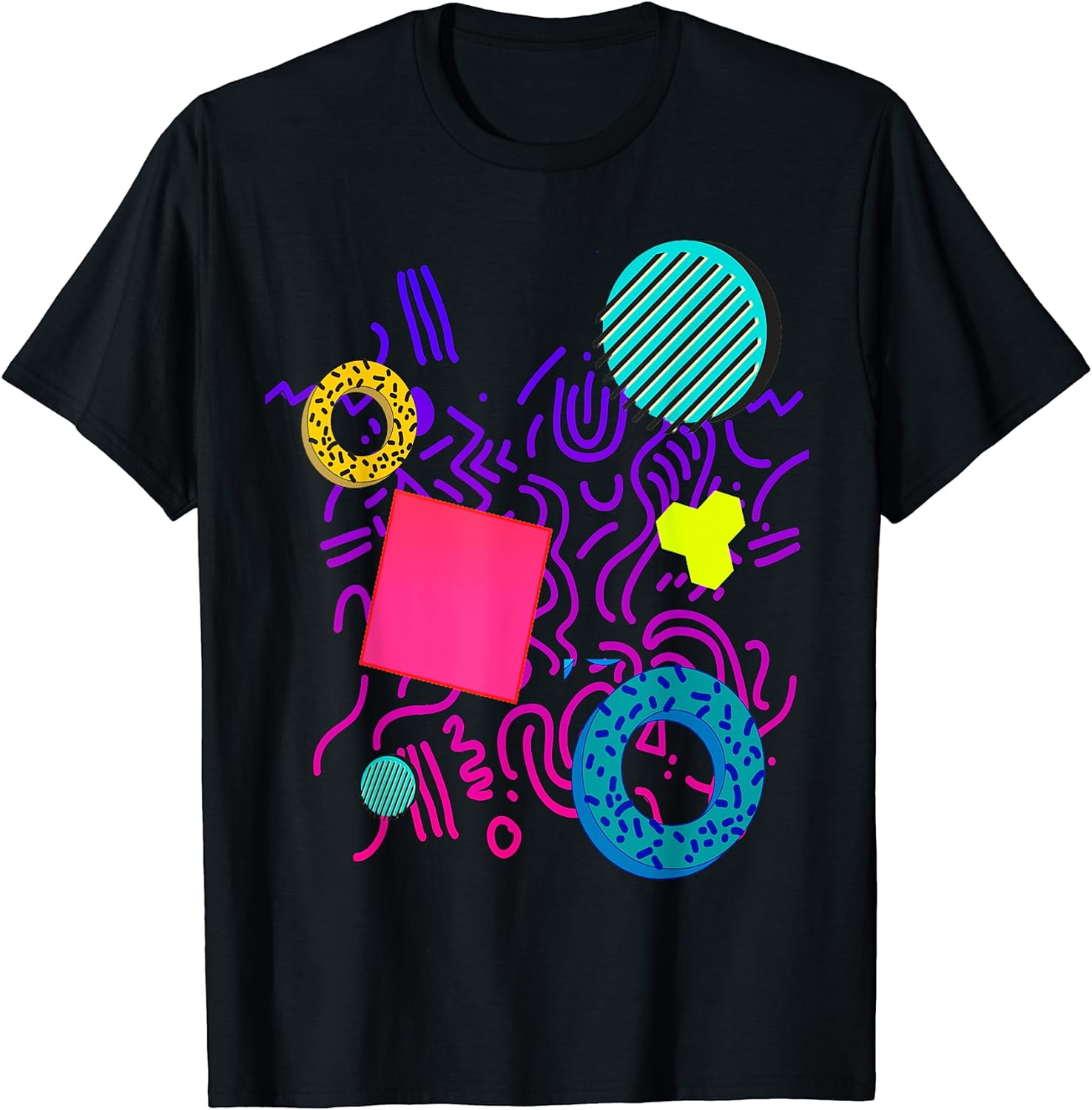 Memphis Style T-shirt Gift Geometric 90s 80s Pattern Tshirt - Walmart.com