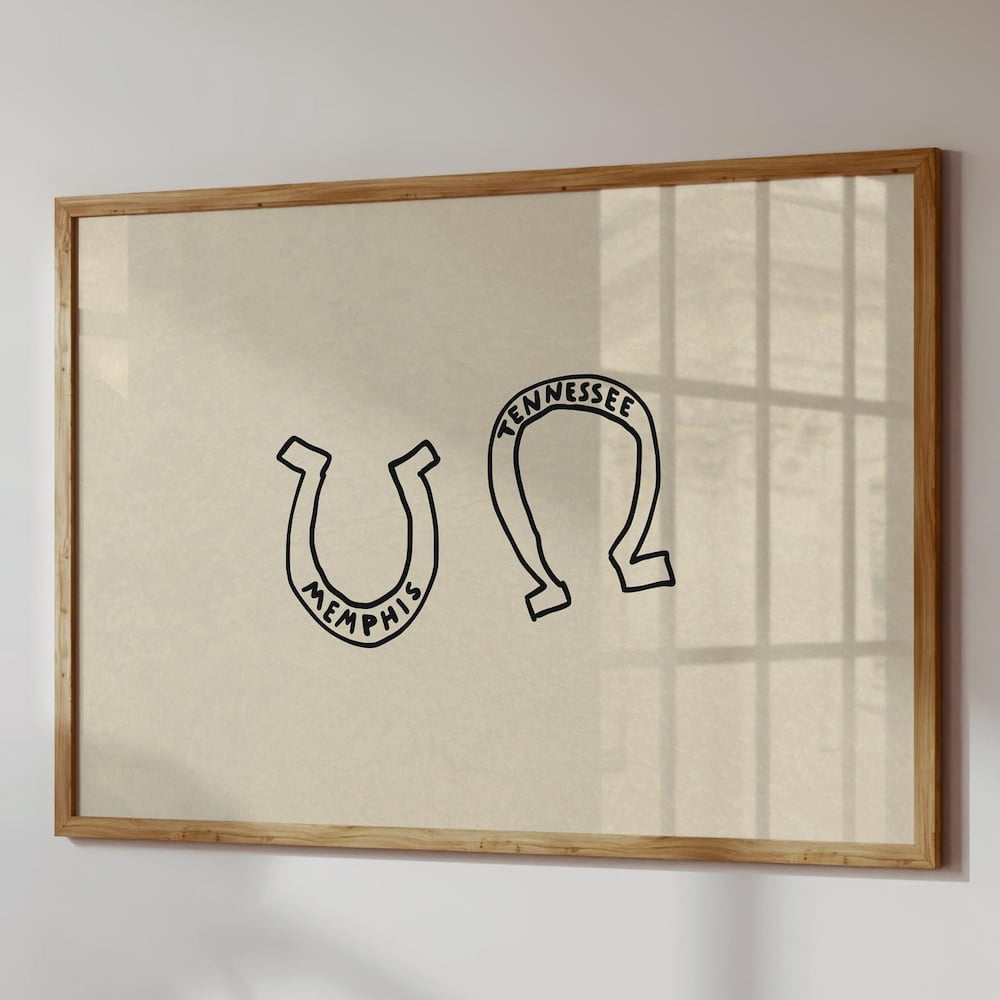 Memphis Tn Print: Horseshoe Poster UNFRAMED PAPER POSTER, Home Decor ...