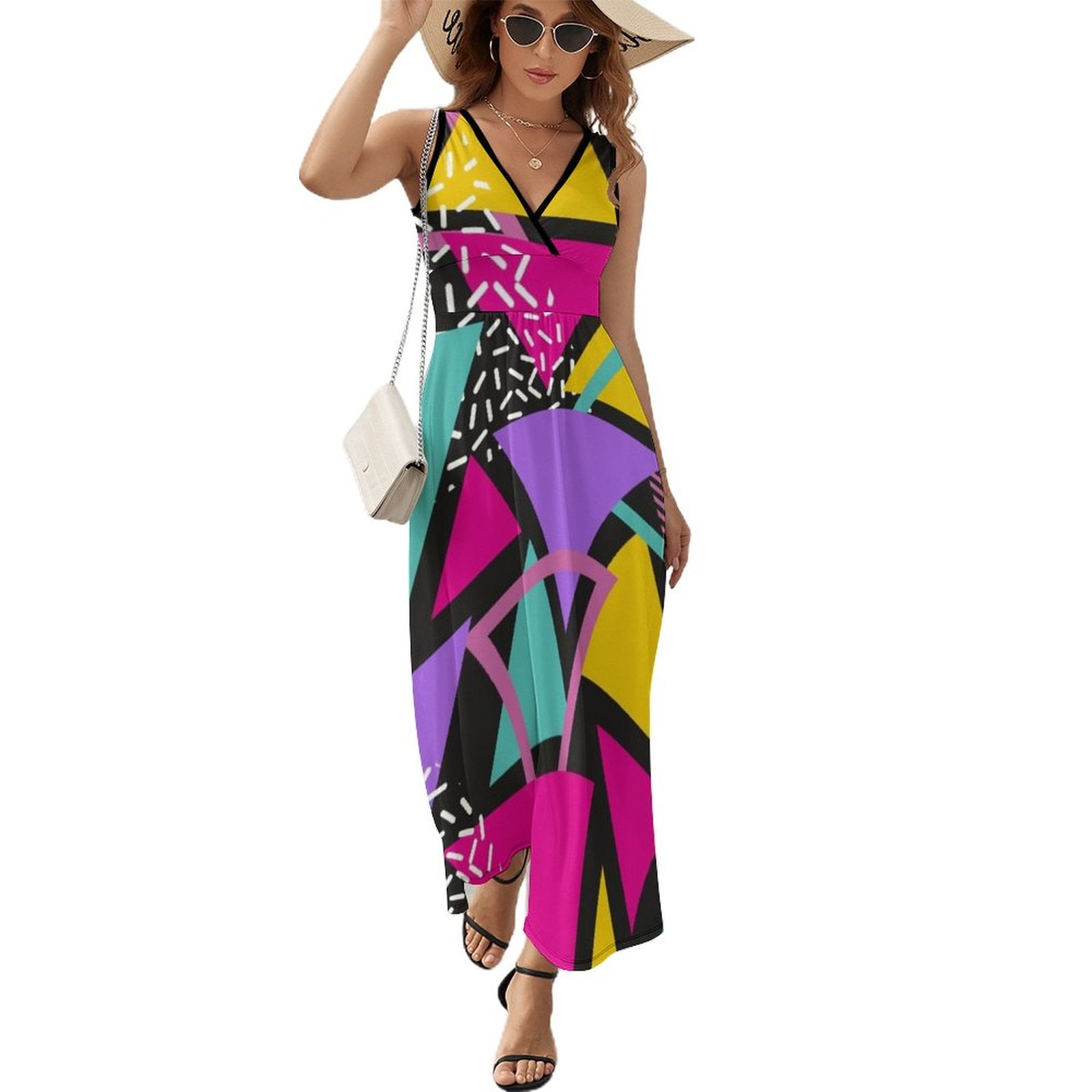 Memphis Triangles Sleeveless Dress Elegant gowns beach dresses ...