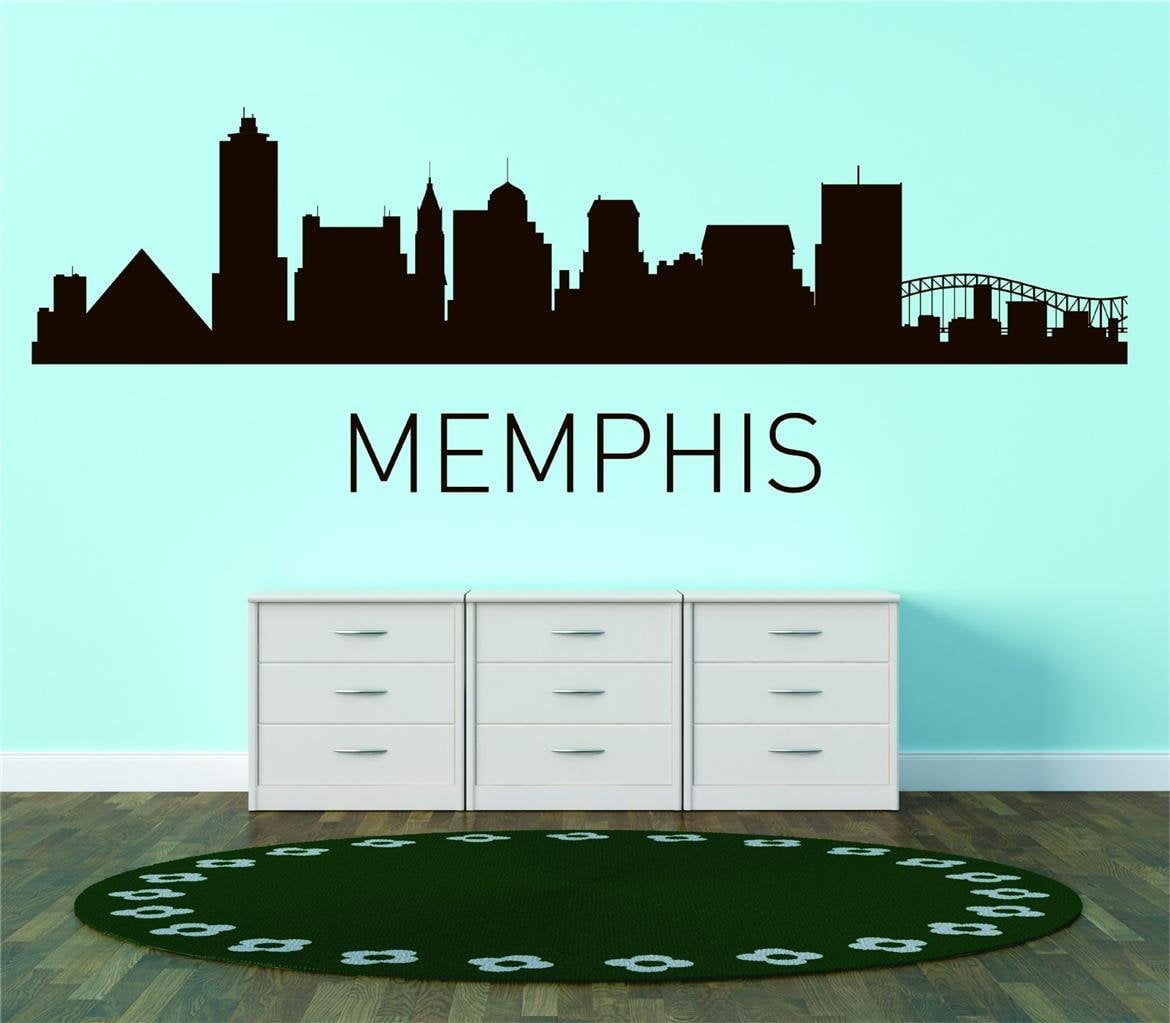 Memphis United States Major City Geographical Map Landmark - Vinyl Wall ...