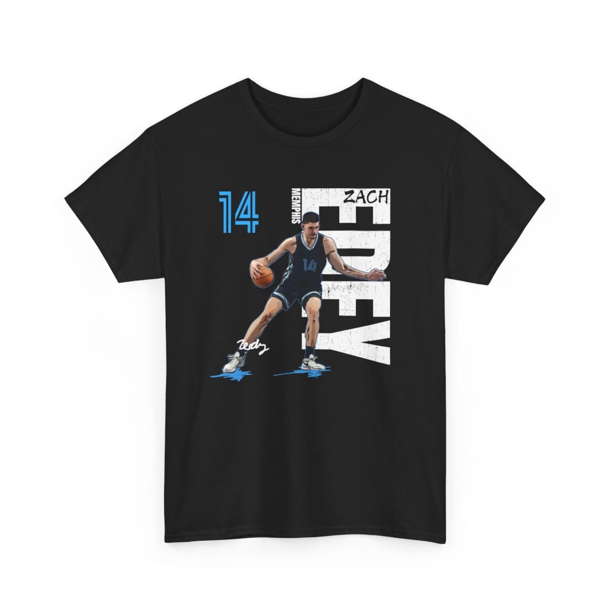 Memphis Zach Edey #14 basketball Post Unisex Heavy Cotton Tee-KTSI001 ...