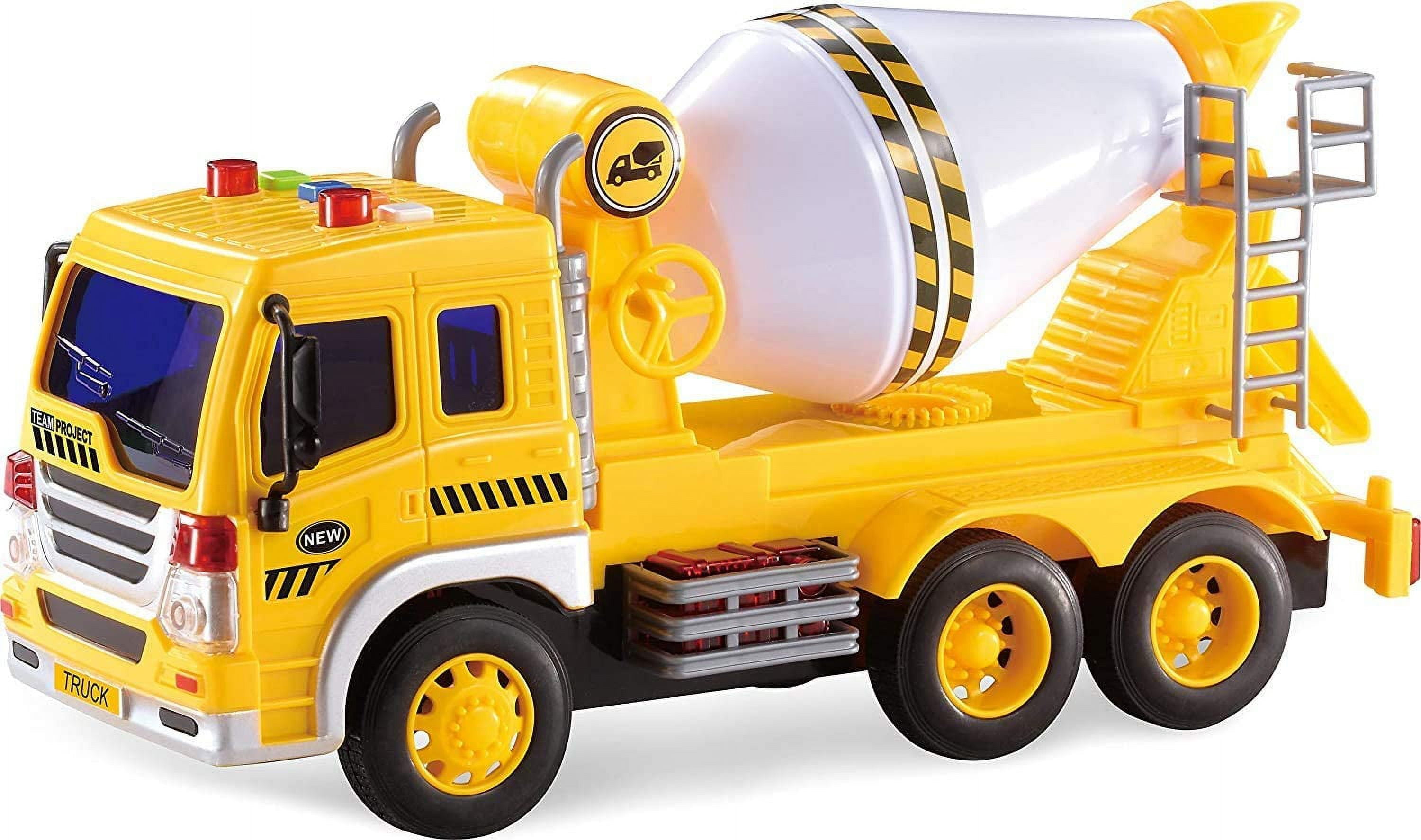 Memtes Friction Powered Cement Mixer Truck Toy with Lights and Sound ...