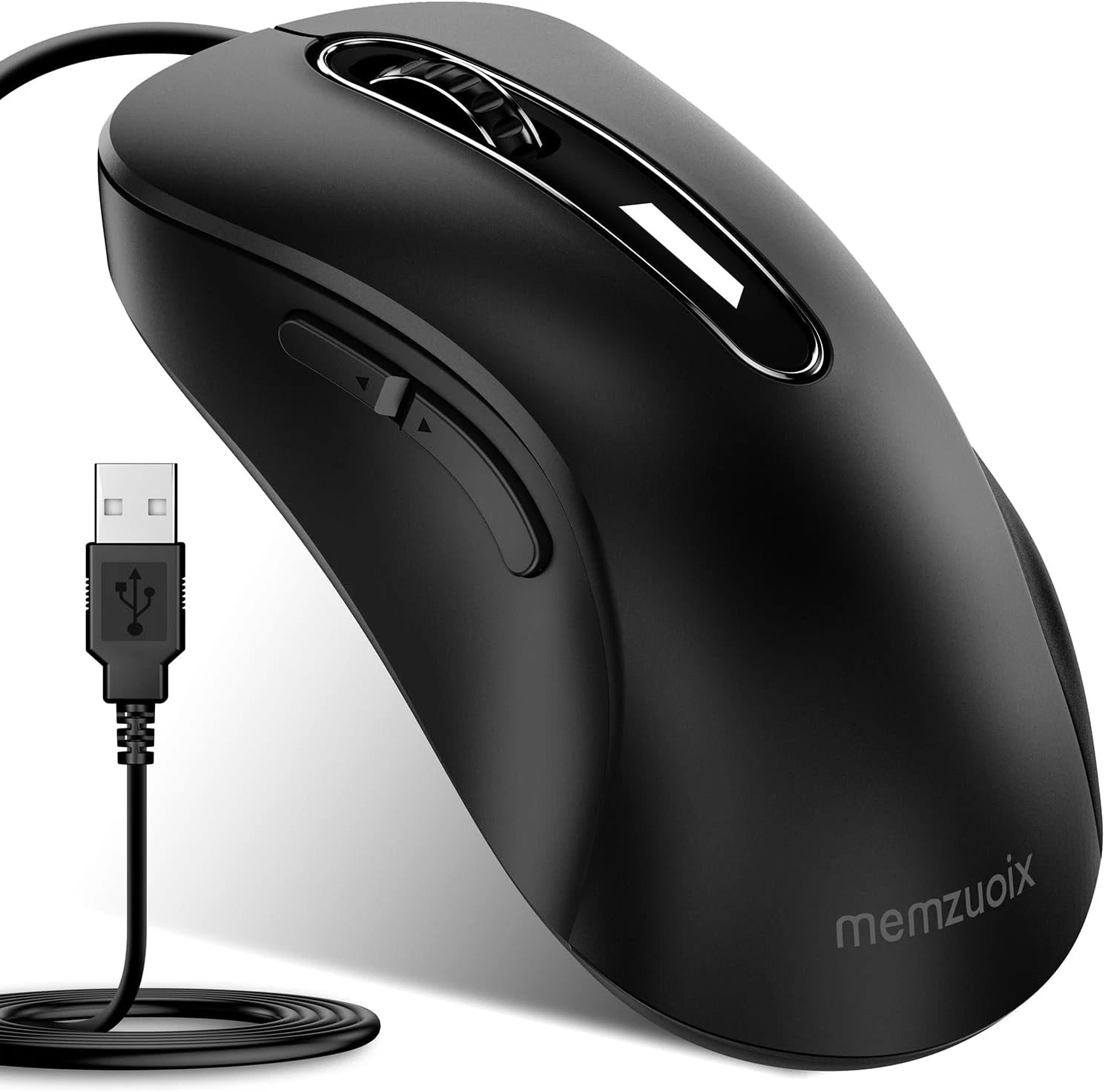Memzuoix Wired Mouse, Usb Computer Mouse 1400 Dpi Mobile Optical Black ...
