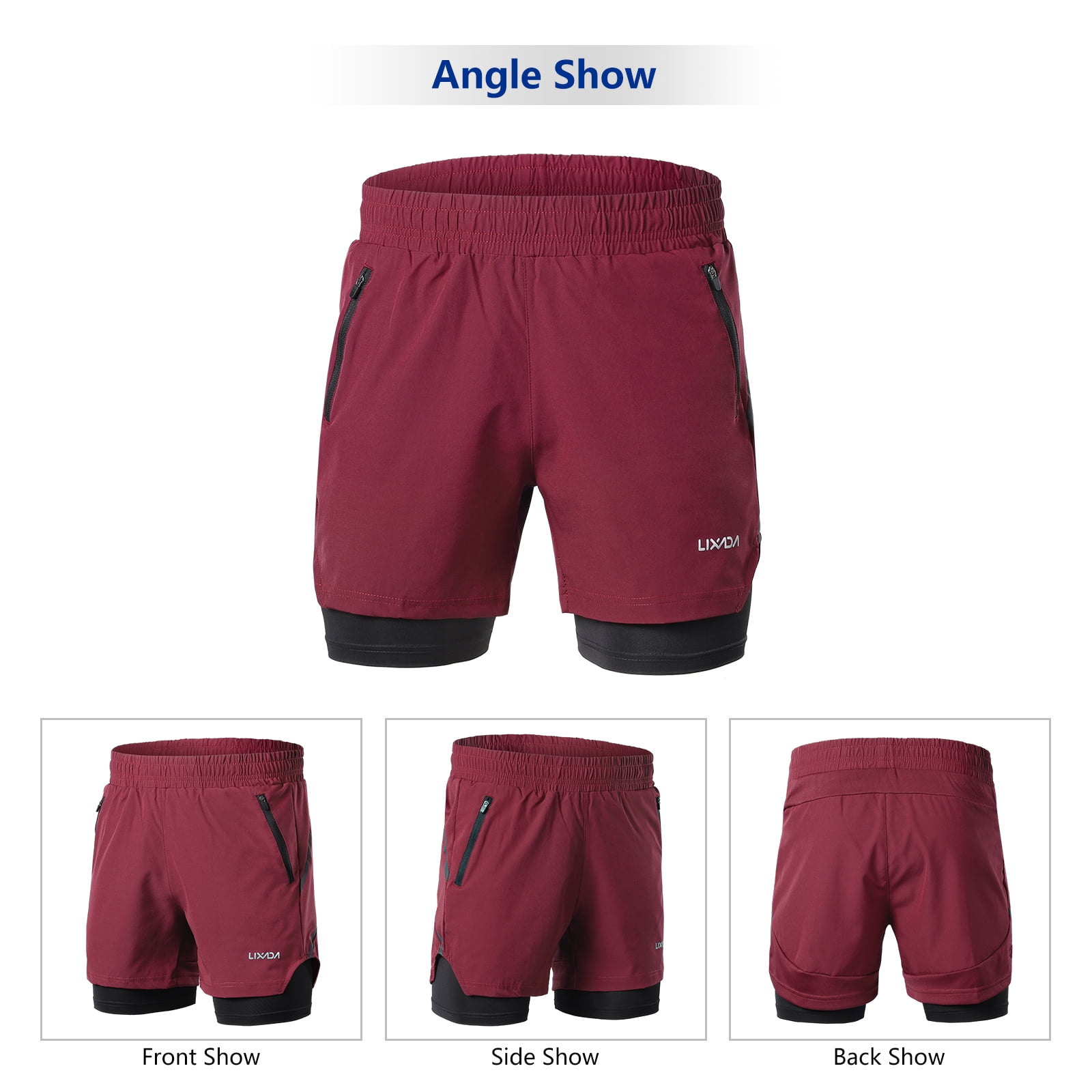 Men 2 In 1 Running Shorts Quick Drying Breathable Active Training ...