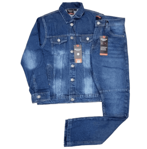 Men 2-Piece Classic Washed Denim Jean Suit Jacket & Pants - Walmart.com