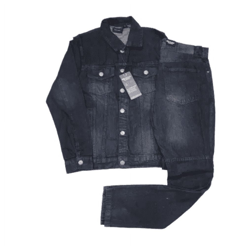 Men 2-Piece Classic Washed Denim Jean Suit Jacket & Pants - Walmart.com