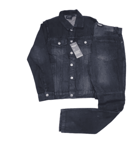 Men 2-Piece Classic Washed Denim Jean Suit Jacket & Pants - Walmart.com