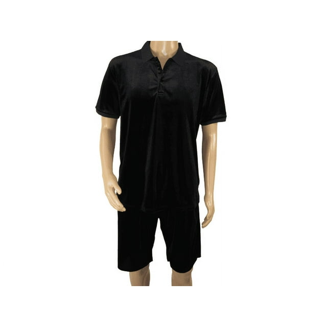 Men 2pc Stacy Adams leisure jogging suit Shorts Set Summer 3820 Black ...