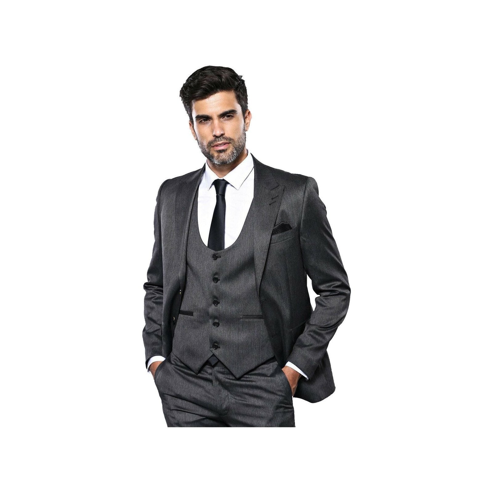 Men 3pc European Vested Suit WESSI by J.VALINTIN Extra Slim Fit JV26 ...