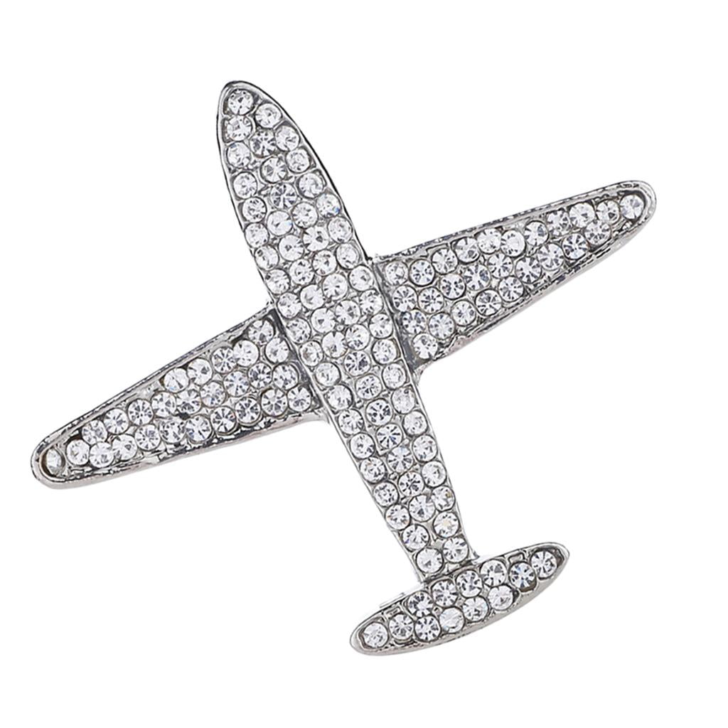 Men Airplane Brooch Pin for Men Women Corsage Pin, Crystal Collar Pin ...