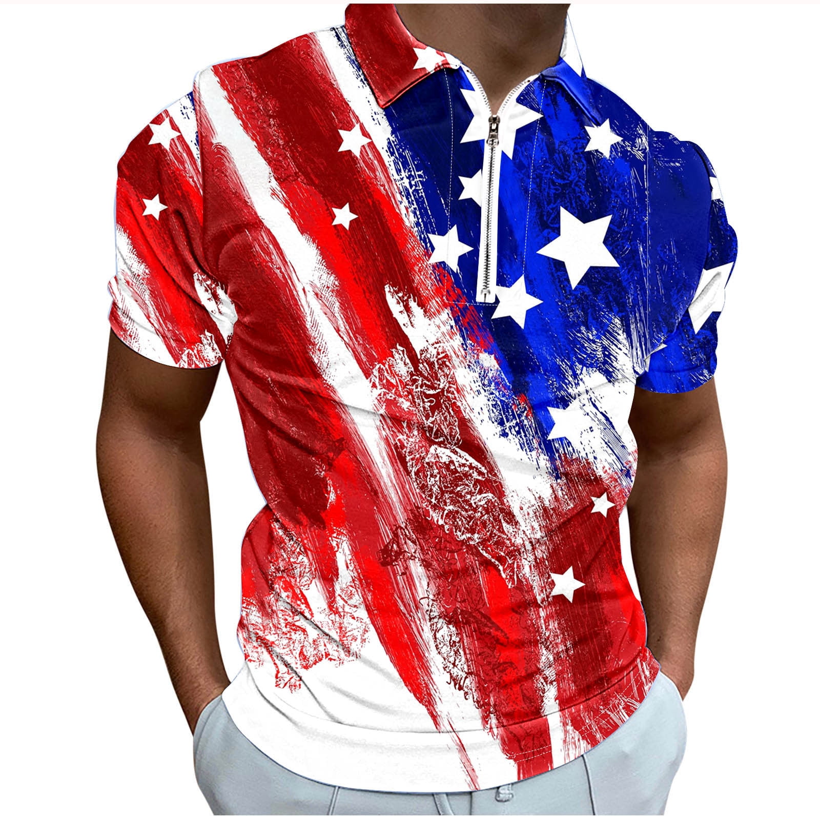 Men American Flag Shirt Independence Day Shirts for Men Red White and ...